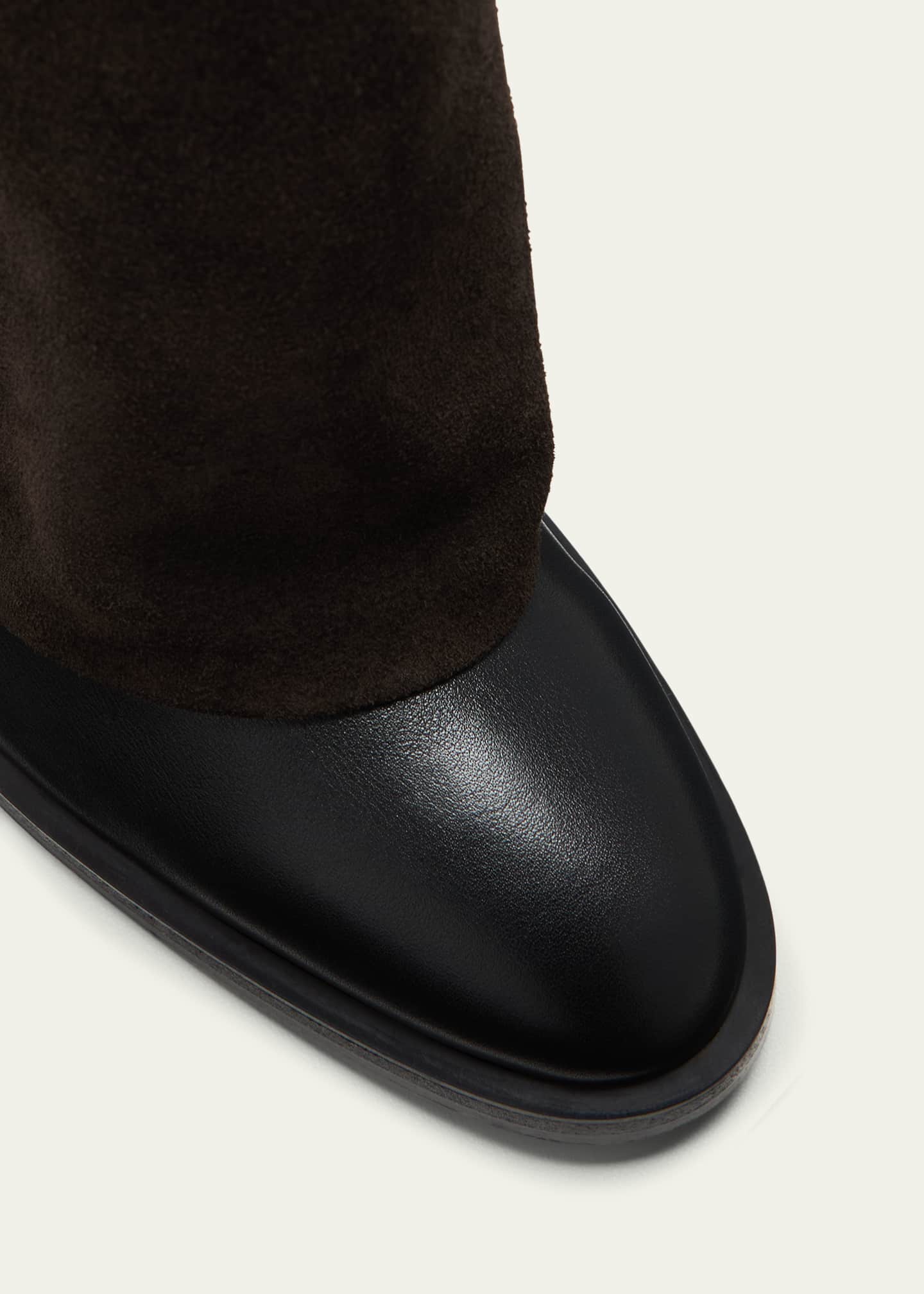 See by Chloe Melia Mixed Leather Fold-over Collar Mid Boots - Bergdorf ...