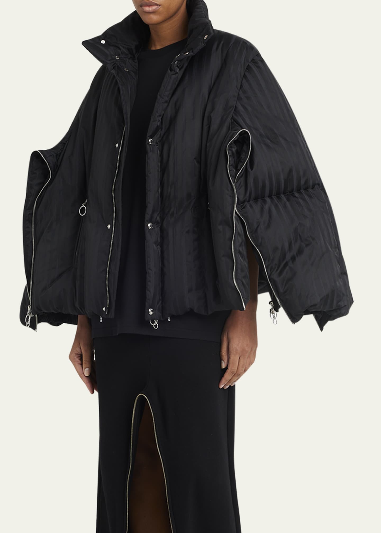 SETCHU Jacquard Stripe Down Hooded Jacket - Bergdorf Goodman