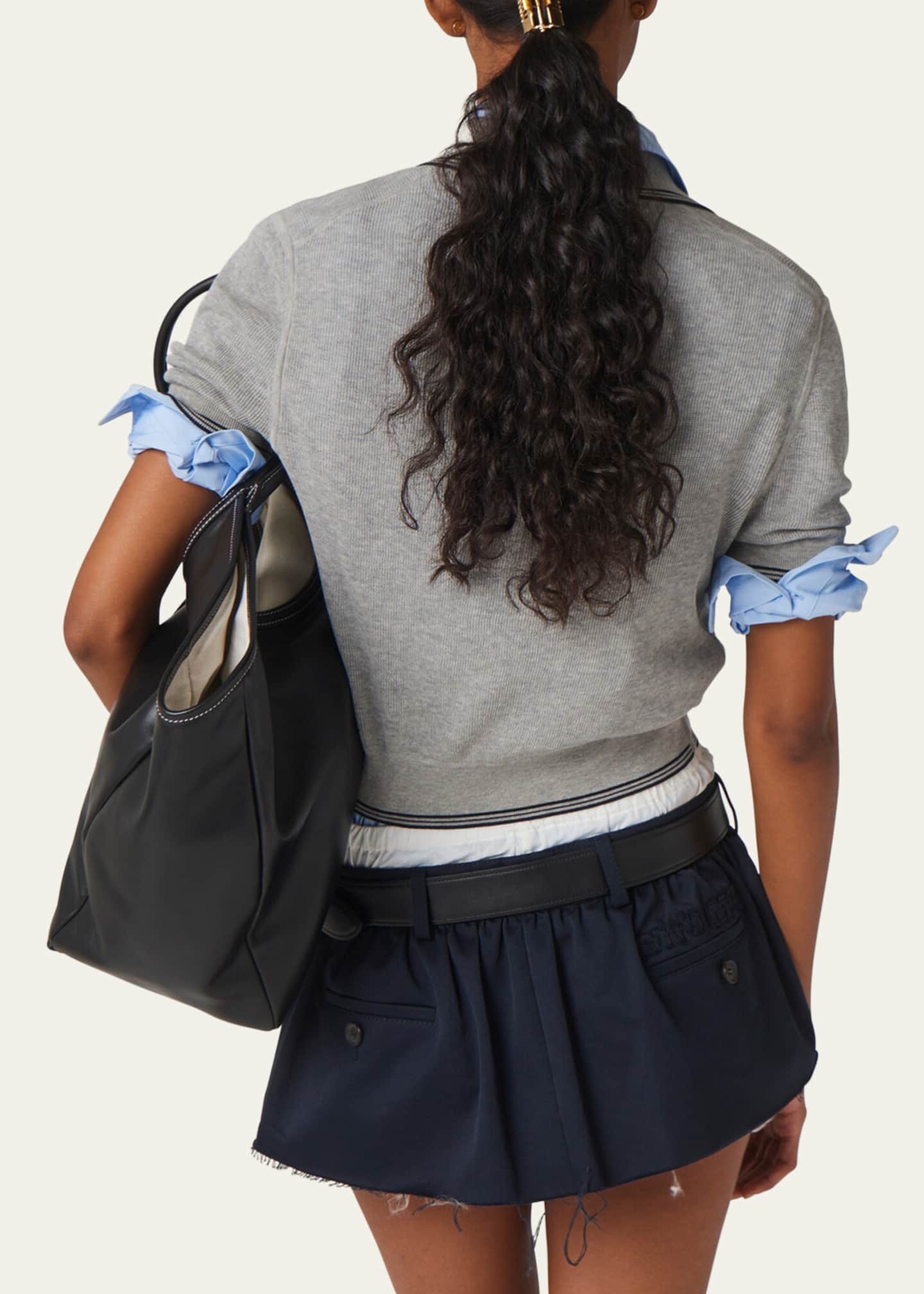 Miu Miu Cropped Polo Top - Bergdorf Goodman