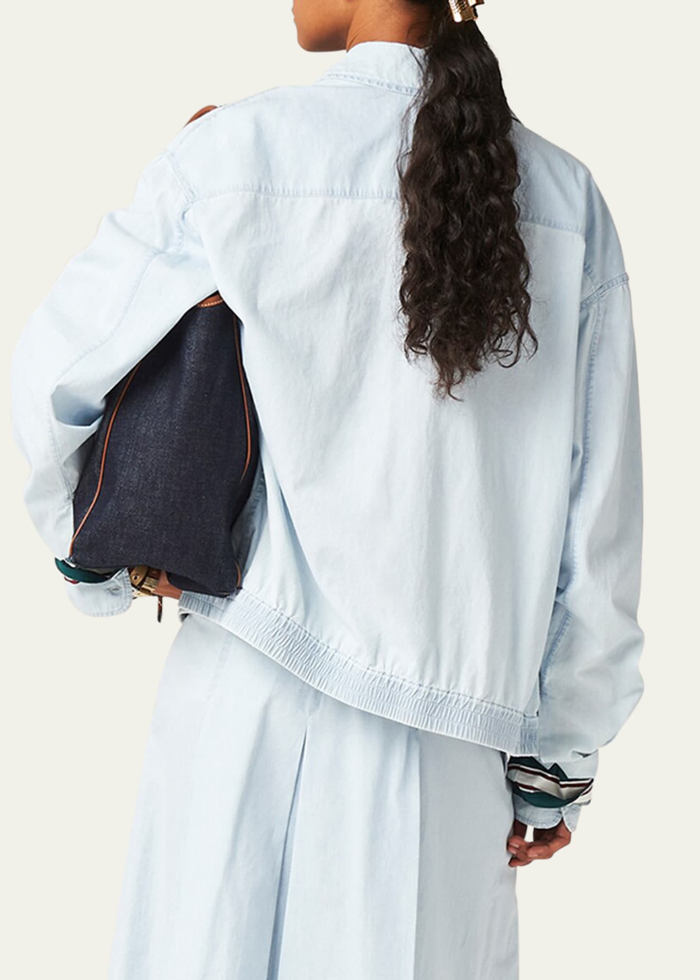 Miu Miu Chambray Bomber Jacket - Bergdorf Goodman