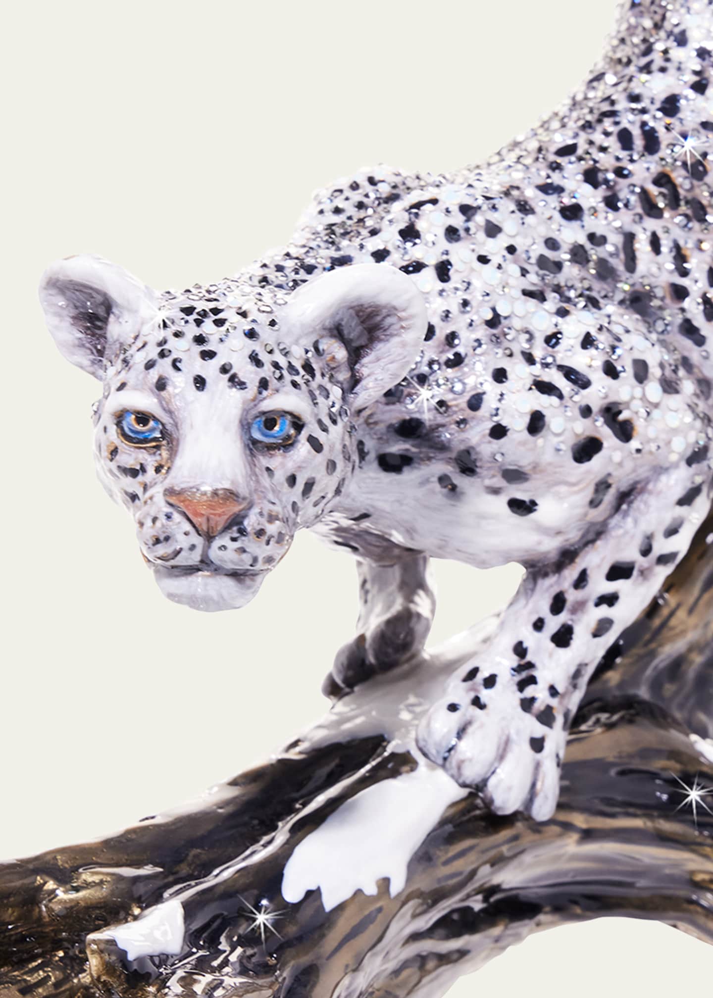 Jay Strongwater Snow Leopard Descending Branch Tabletop Object ...