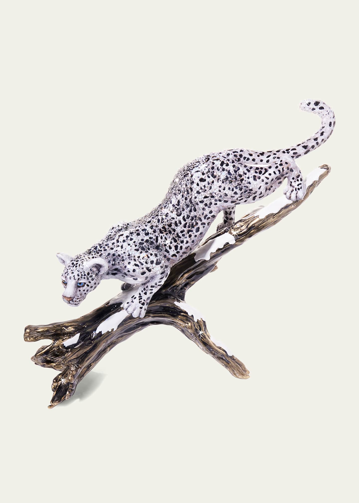 Jay Strongwater Snow Leopard Descending Branch Tabletop Object ...