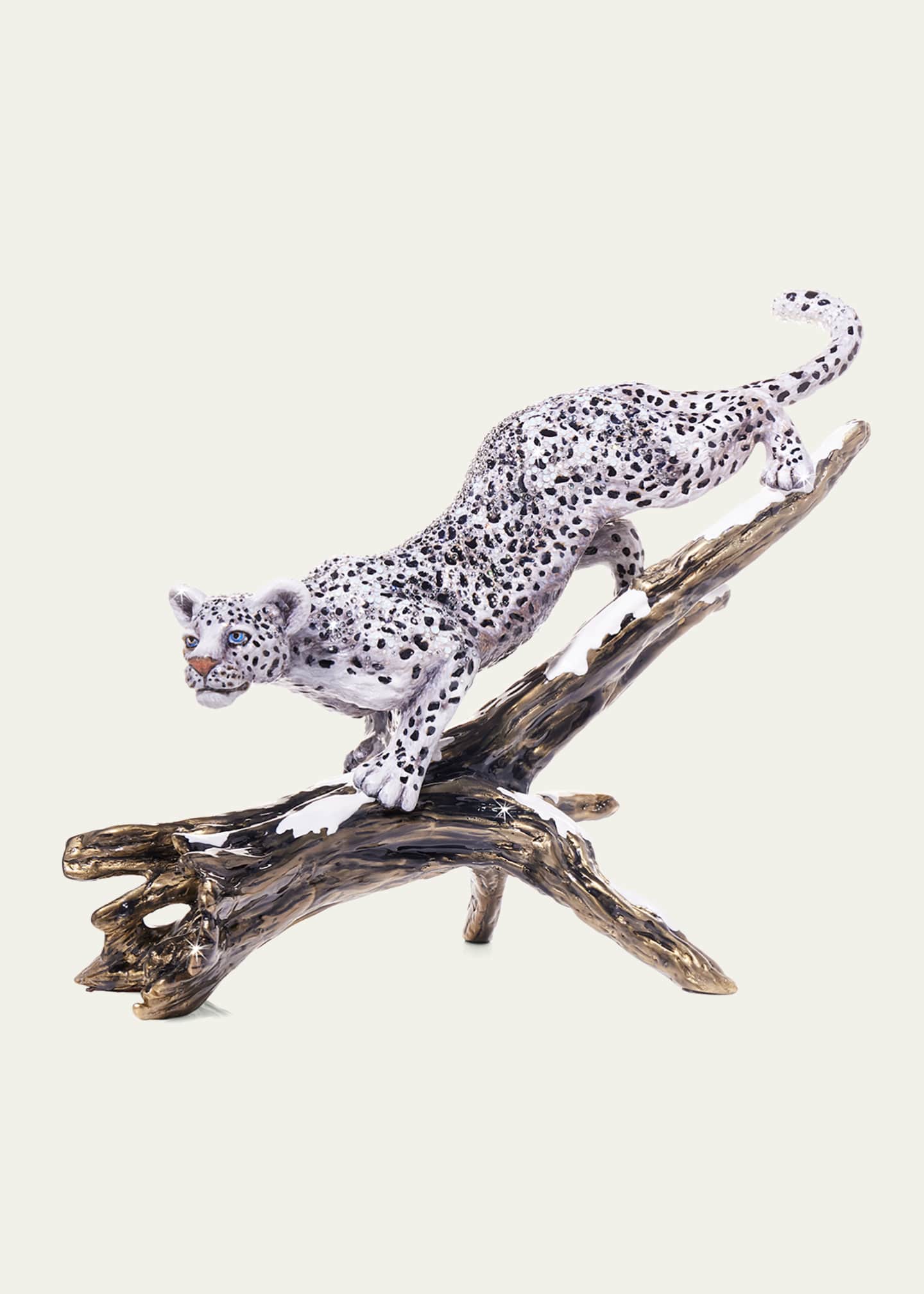 Jay Strongwater Snow Leopard Descending Branch Tabletop Object ...