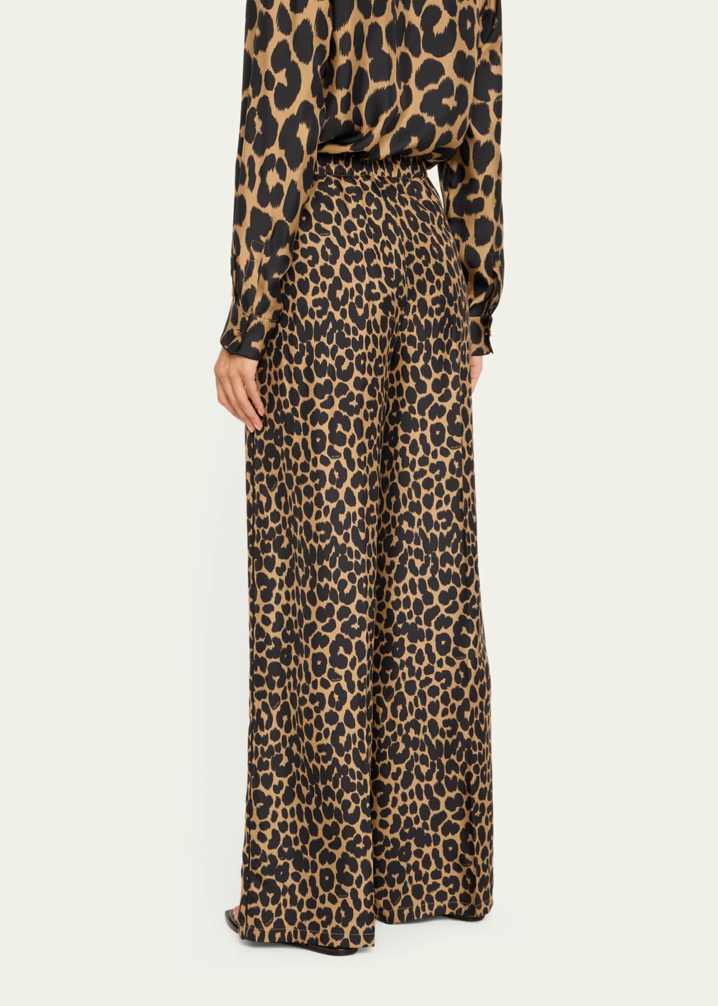 Max Mara Ghinea Wide-Leg Leopard Print Trousers - Bergdorf Goodman