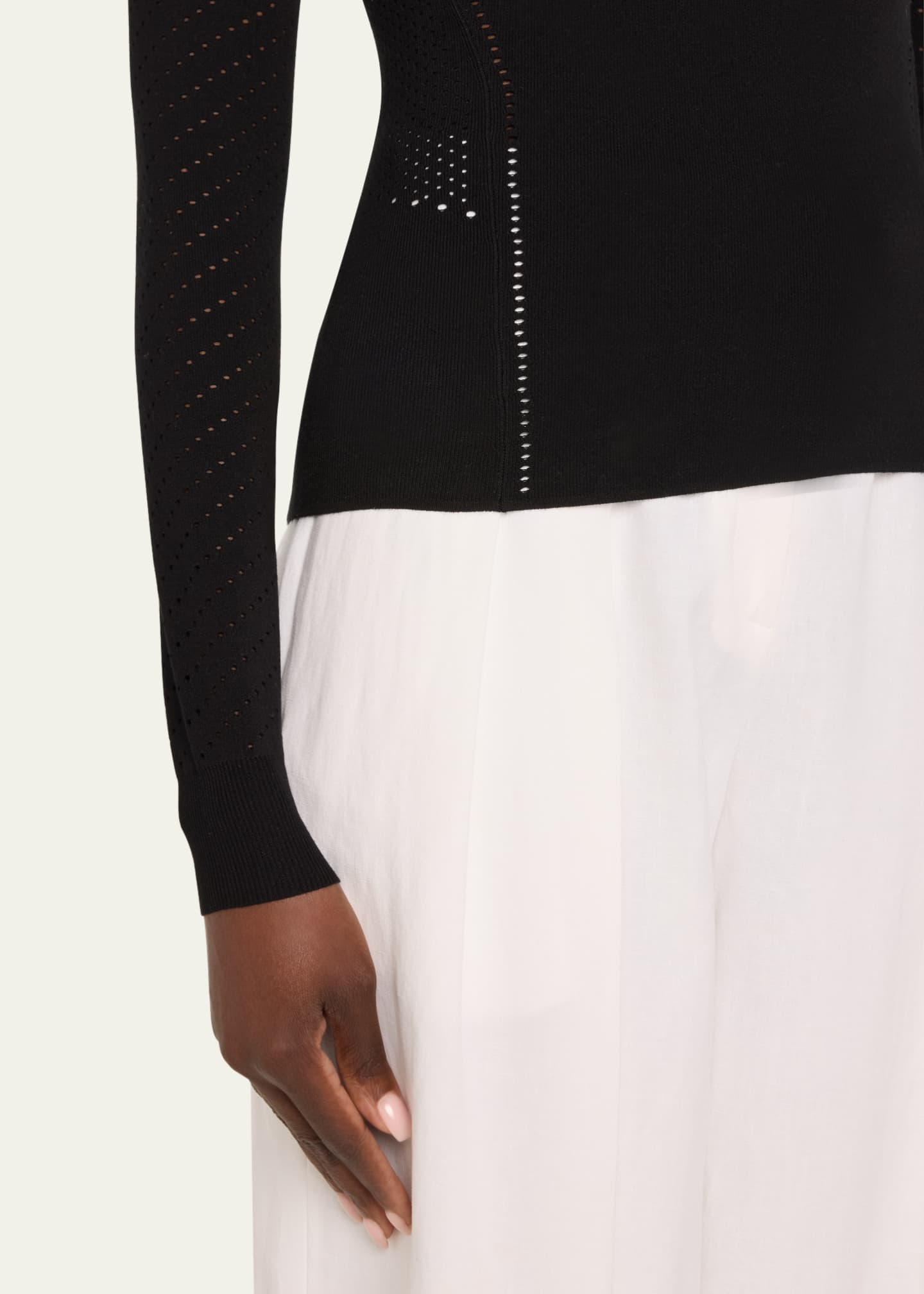 Max Mara Nadar V Neck Open-Knit Sweater - Bergdorf Goodman
