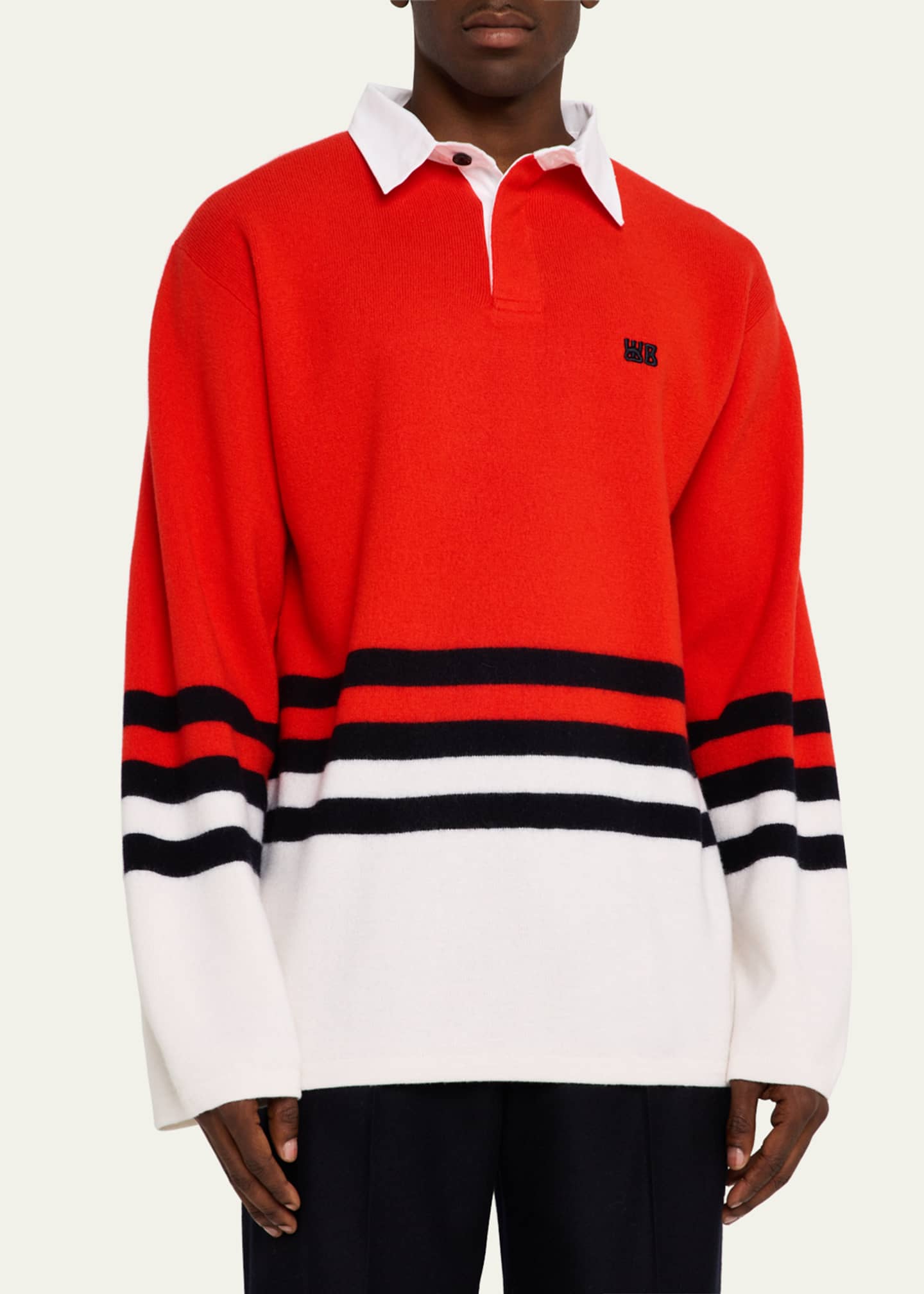 Wales Bonner Men's Cypher Rugby Polo Shirt - Bergdorf Goodman