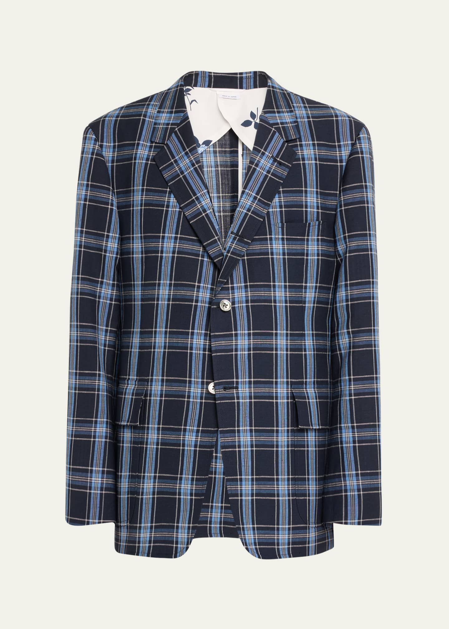 Thom Browne Men's Unstructured Plaid Sport Coat - Bergdorf Goodman