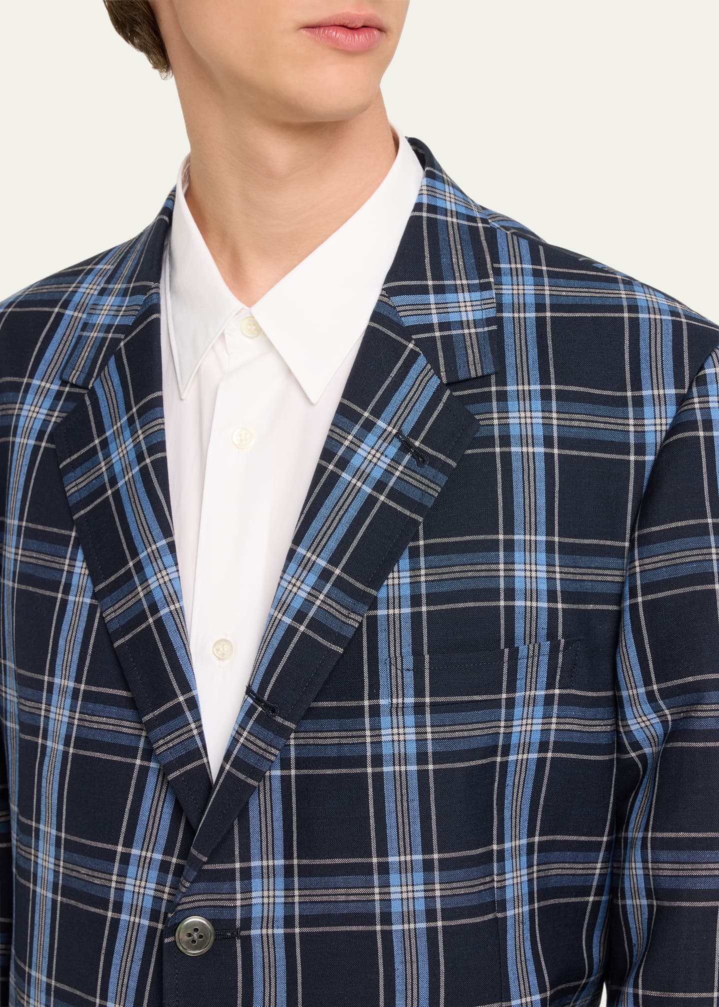 Thom Browne Men's Unstructured Plaid Sport Coat - Bergdorf Goodman