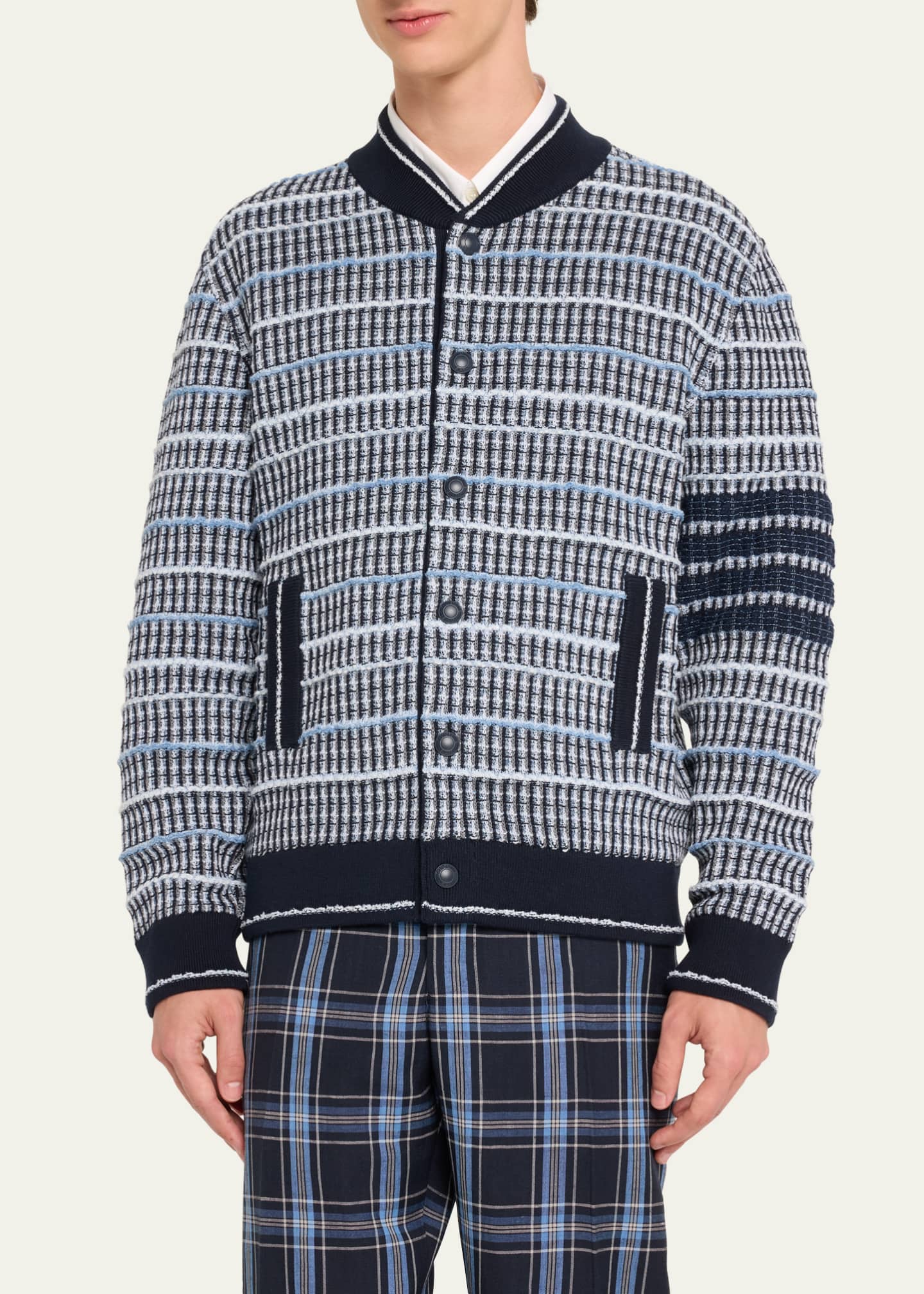 Thom Browne Men's Tweed Bomber Jacket - Bergdorf Goodman