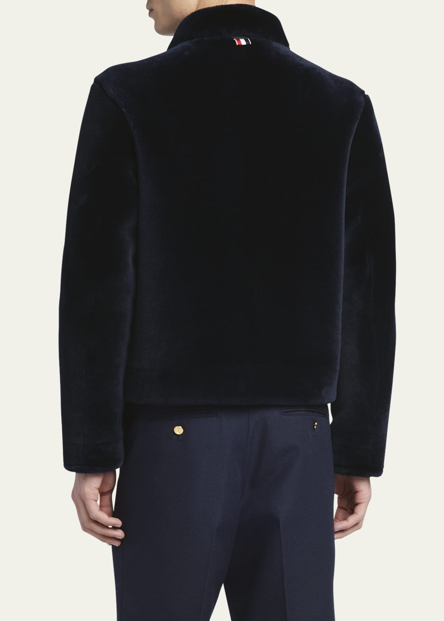 Thom Browne Men's Shaved Shearling Blouson Jacket - Bergdorf Goodman