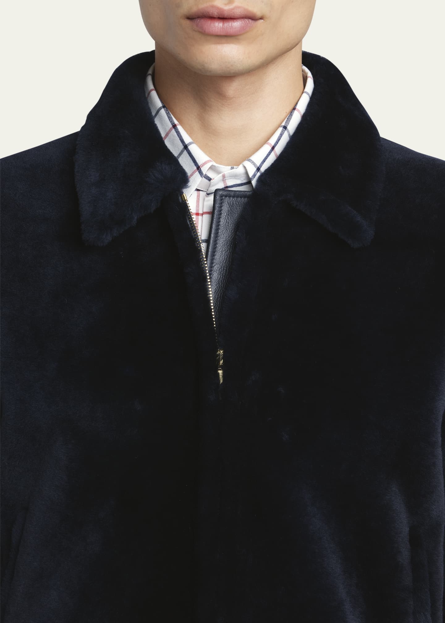 Thom Browne Men's Shaved Shearling Blouson Jacket - Bergdorf Goodman