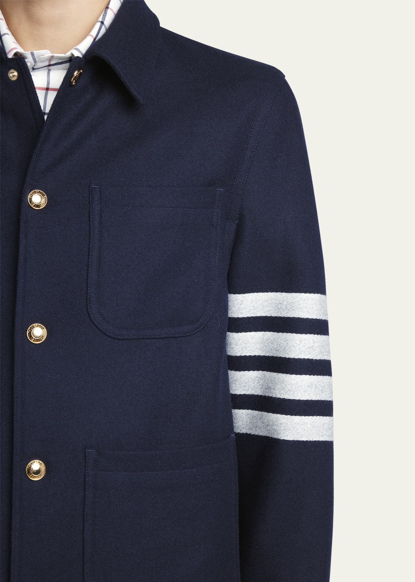 Thom Browne Men's Utility Patch Wool Chore Jacket - Bergdorf Goodman