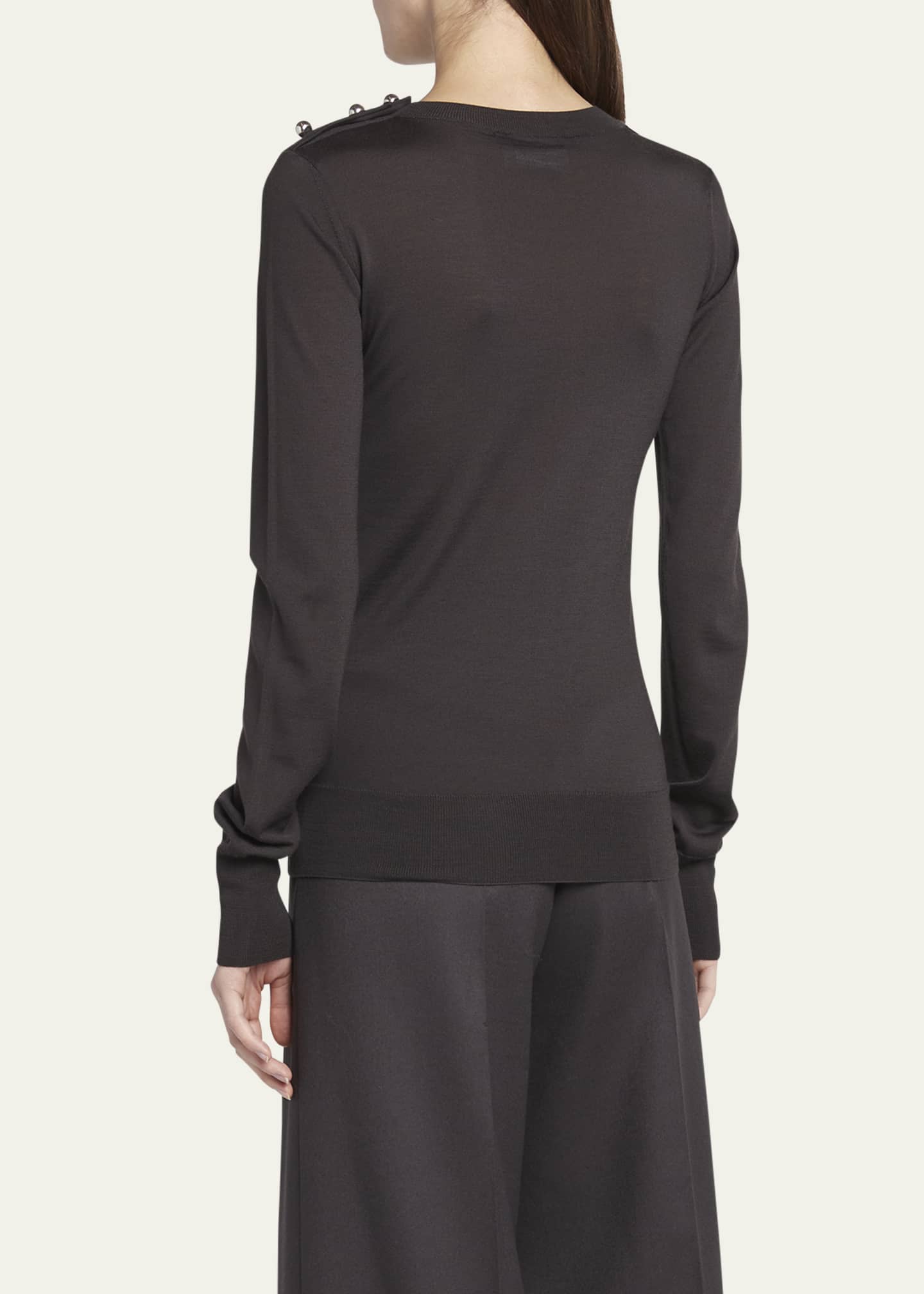 Stella McCartney Button Shoulder Wool Sweater - Bergdorf Goodman