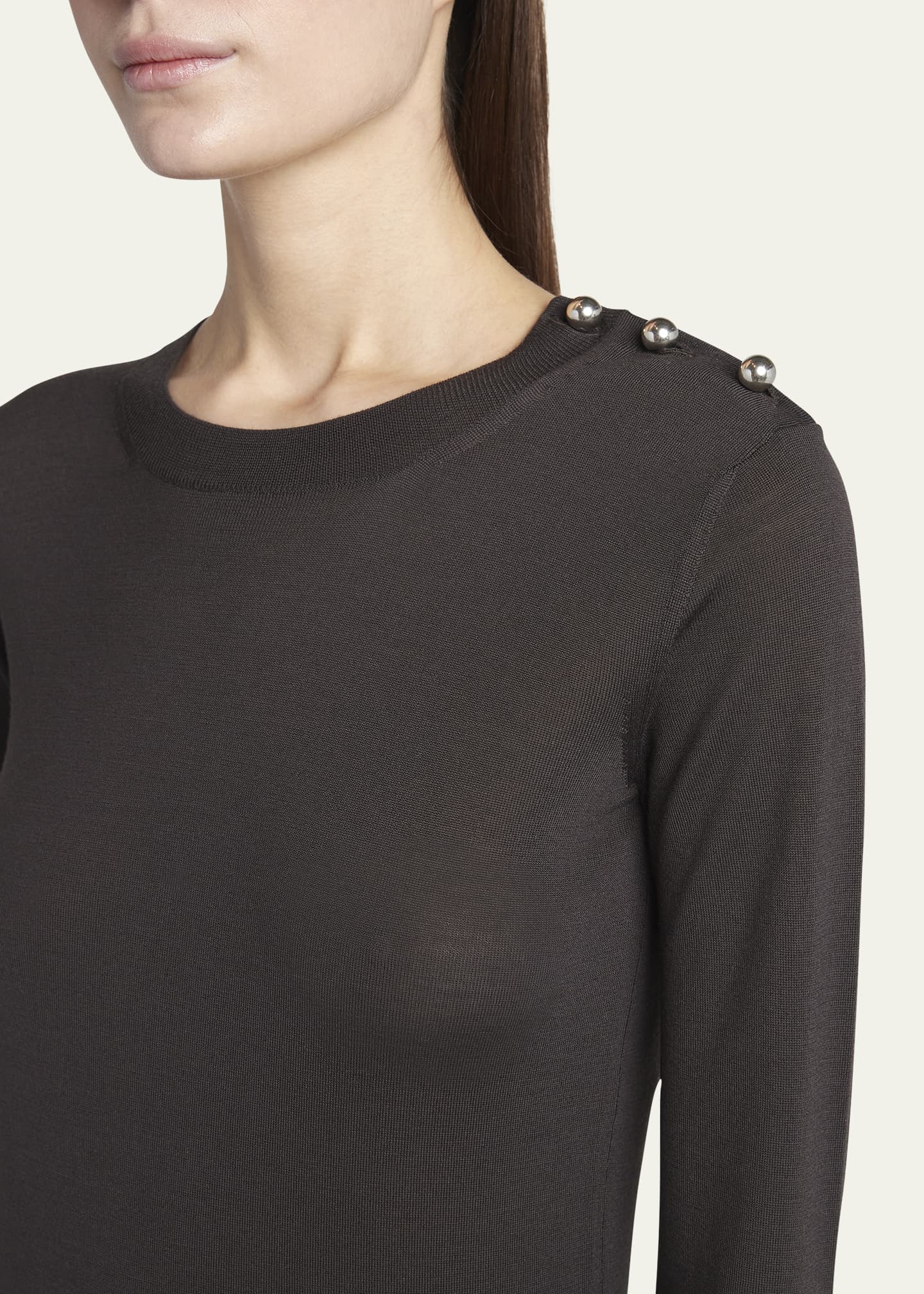 Stella McCartney Button Shoulder Wool Sweater - Bergdorf Goodman
