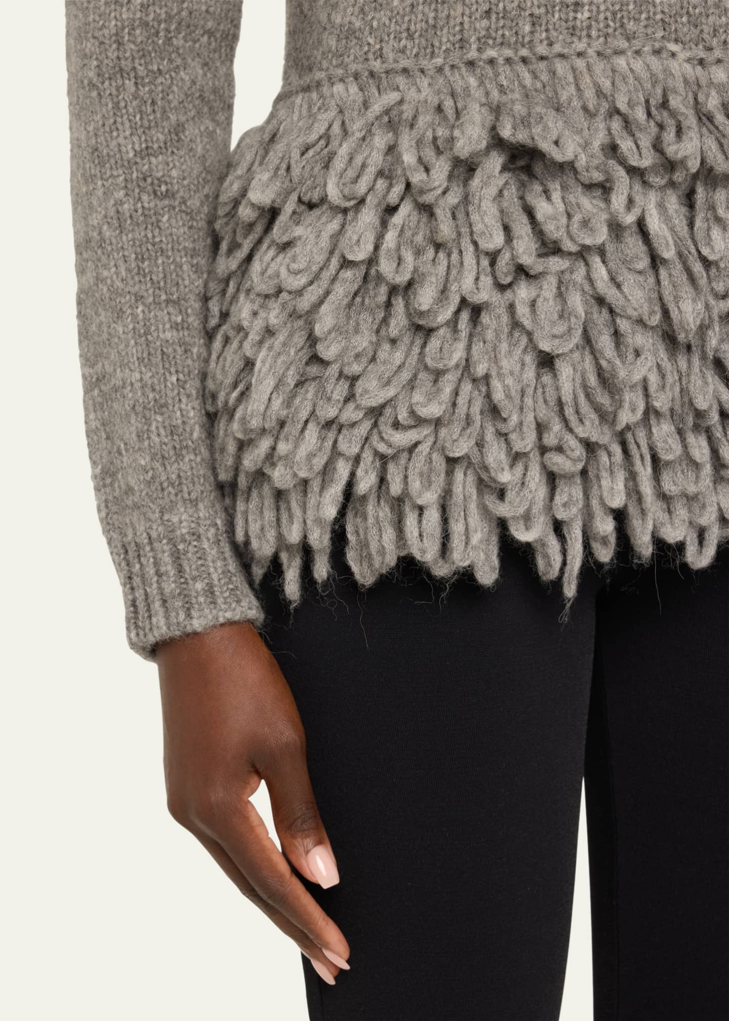 Stella McCartney Fringe-Bottom Fitted Sweater - Bergdorf Goodman