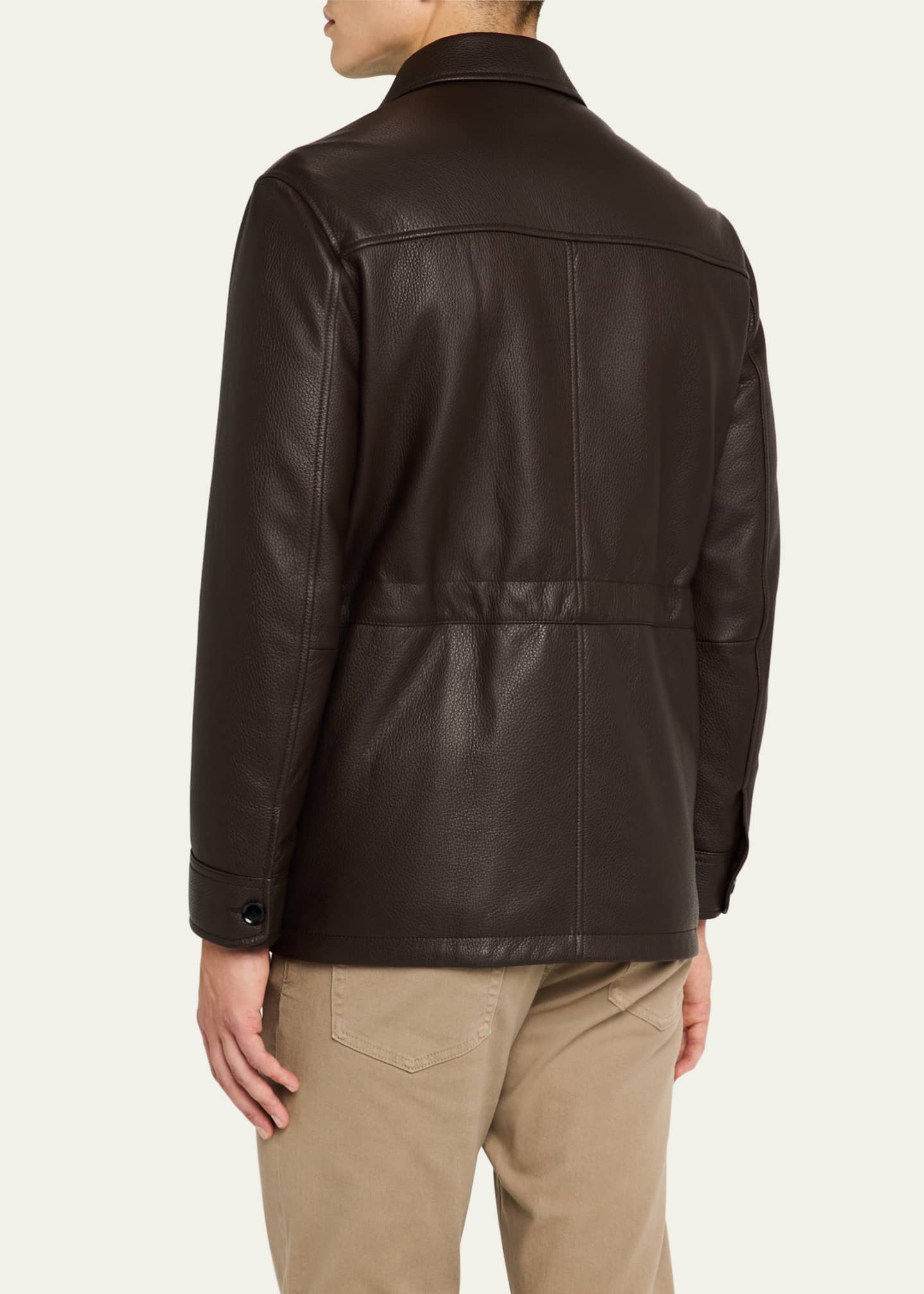 Brioni Men's Sahariana Deerskin Leather Jacket - Bergdorf Goodman