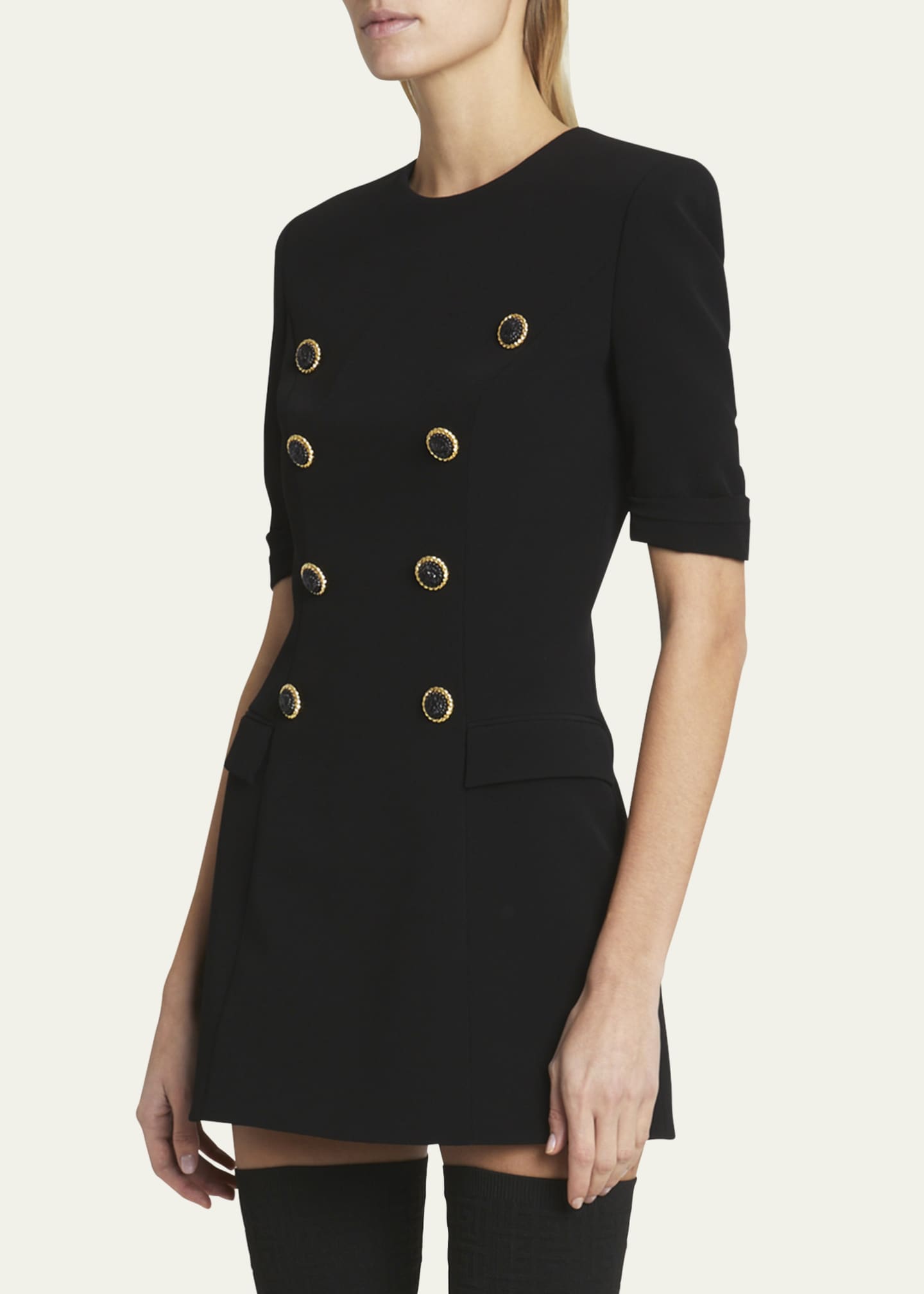 Balmain Tailored Mini Dress with Button Details - Bergdorf Goodman