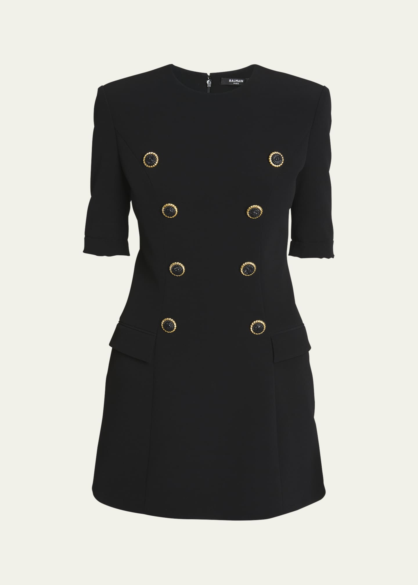 Balmain Tailored Mini Dress with Button Details - Bergdorf Goodman