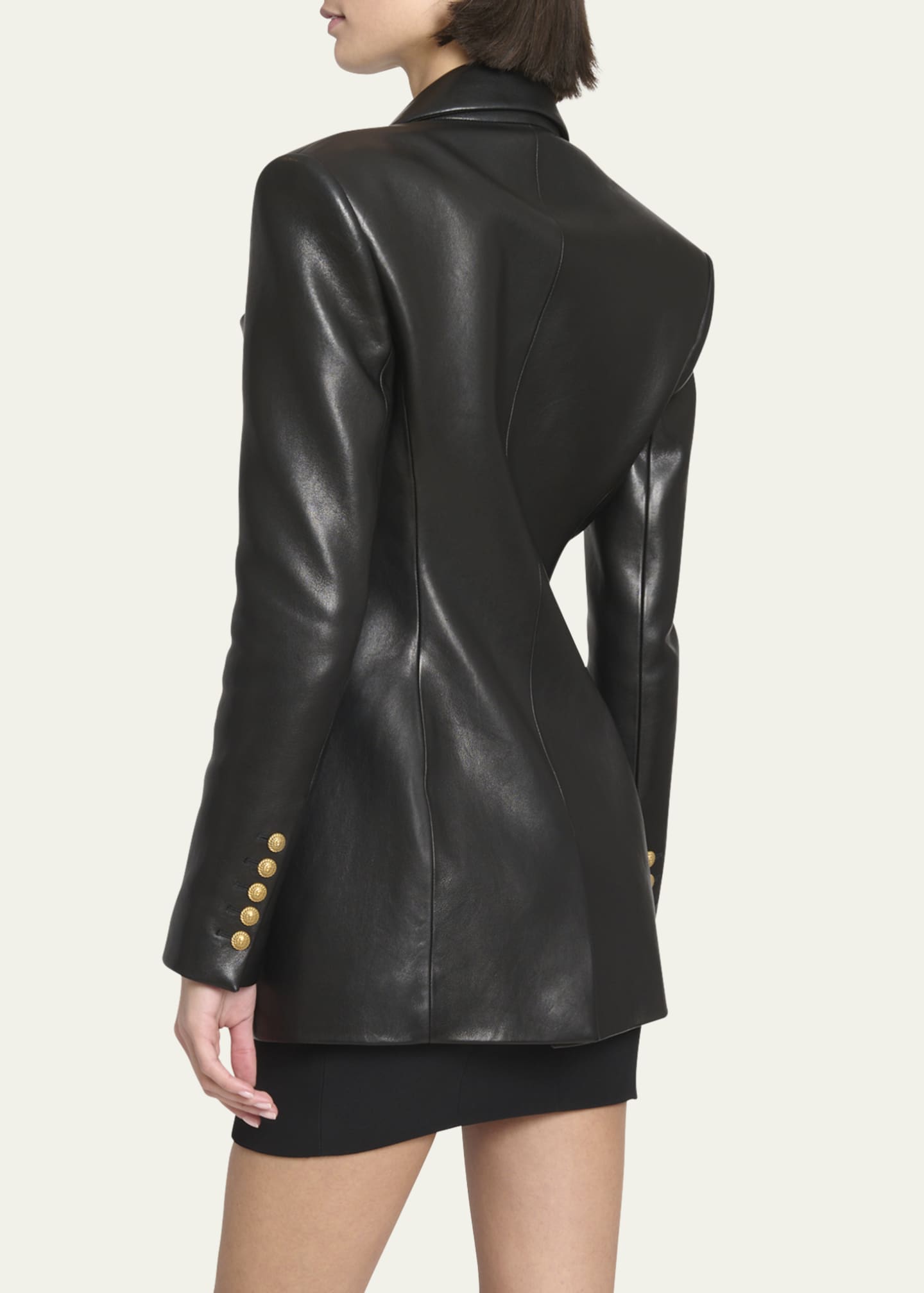 Balmain Tailored Leather Blazer Jacket - Bergdorf Goodman