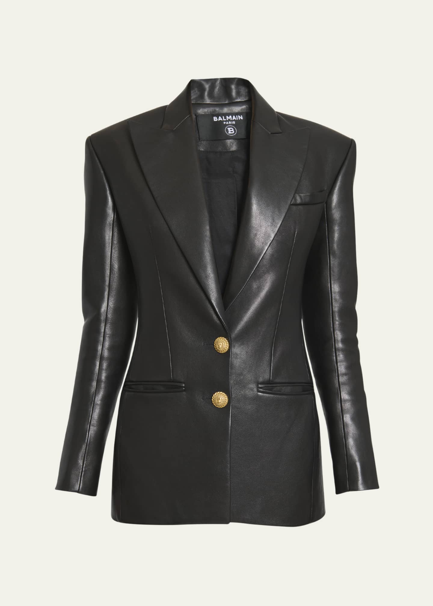 Balmain Tailored Leather Blazer Jacket - Bergdorf Goodman