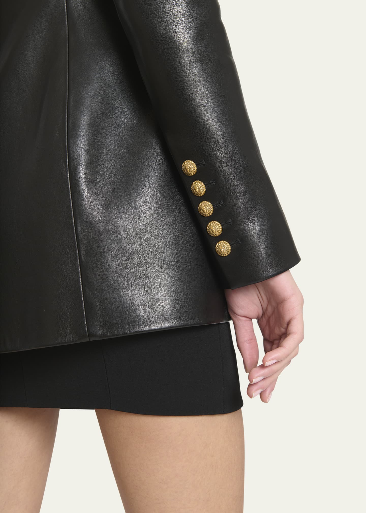 Balmain Tailored Leather Blazer Jacket - Bergdorf Goodman