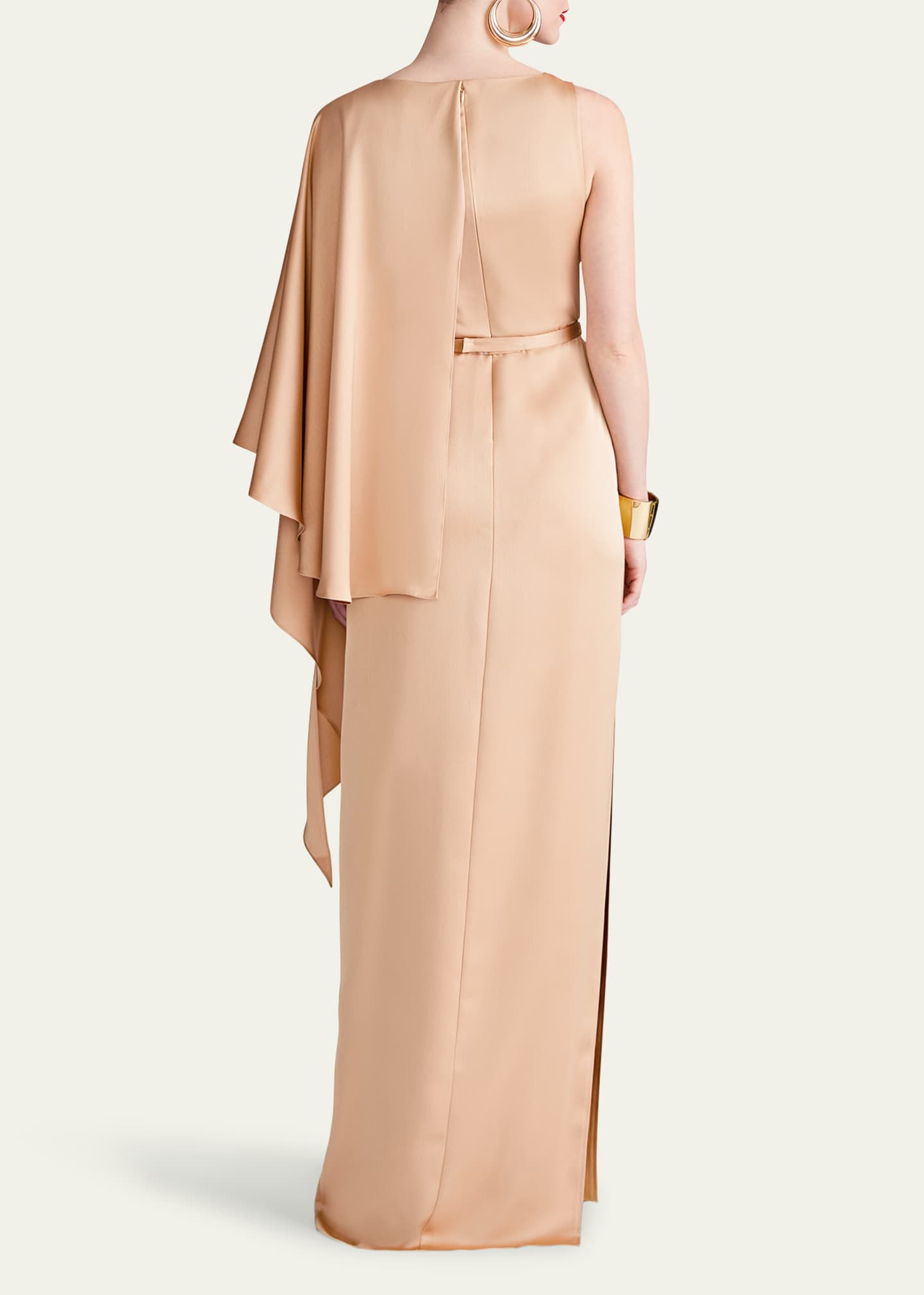 Halston Rhiannon One-Shoulder Satin Column Gown - Bergdorf Goodman