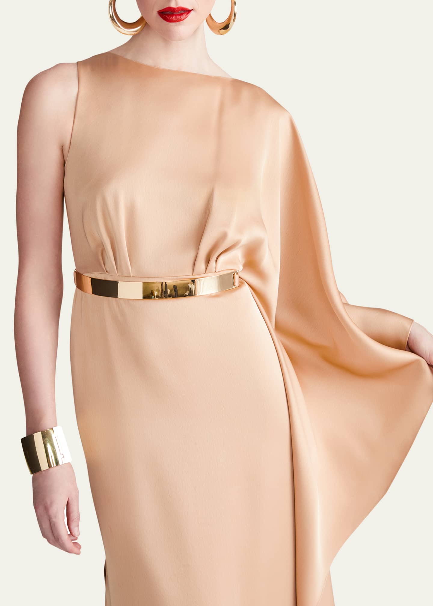 Halston Rhiannon One-Shoulder Satin Column Gown - Bergdorf Goodman