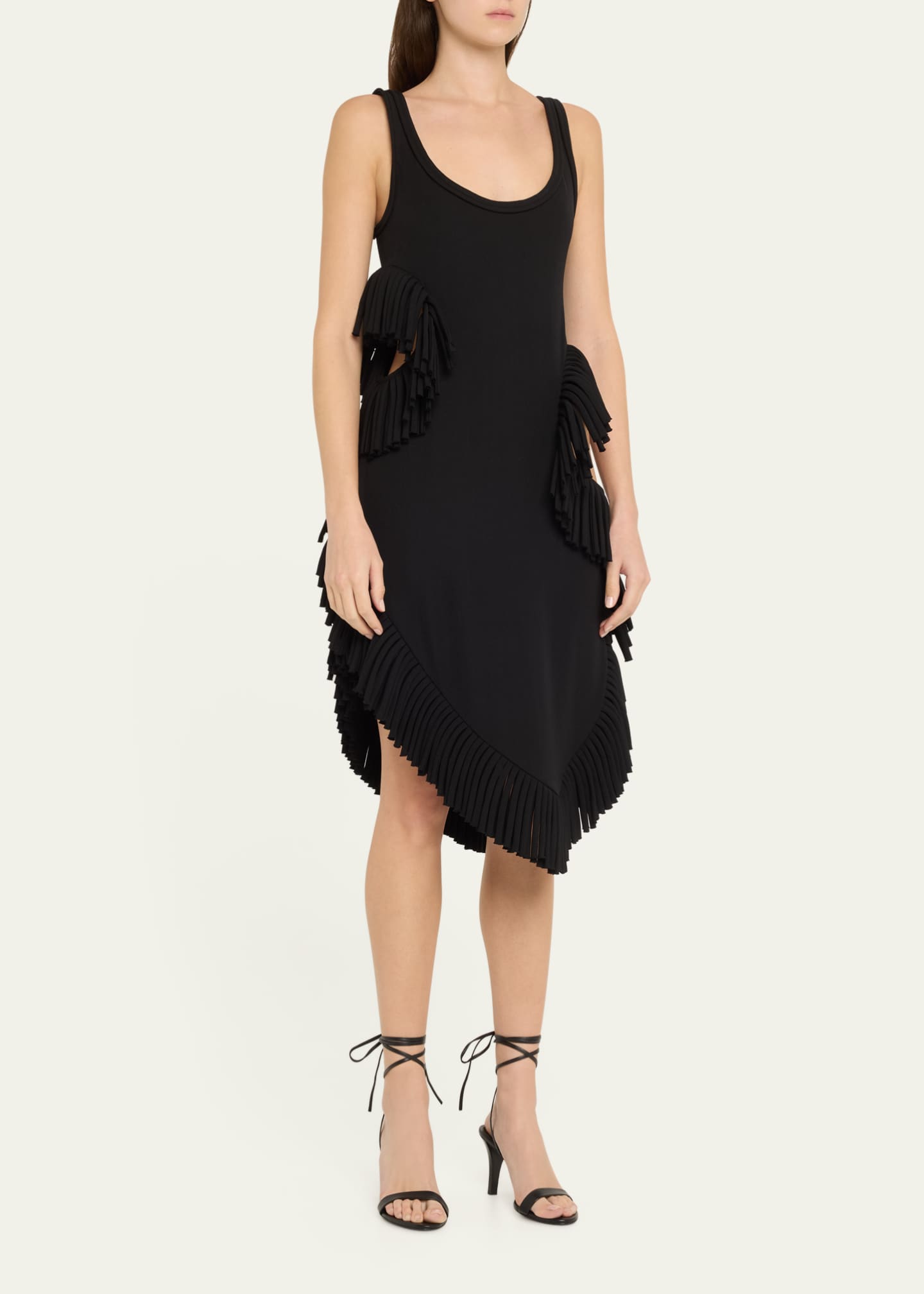 Diotima Scatter Wool Fringe Sleeveless Cutout Midi Dress - Bergdorf Goodman
