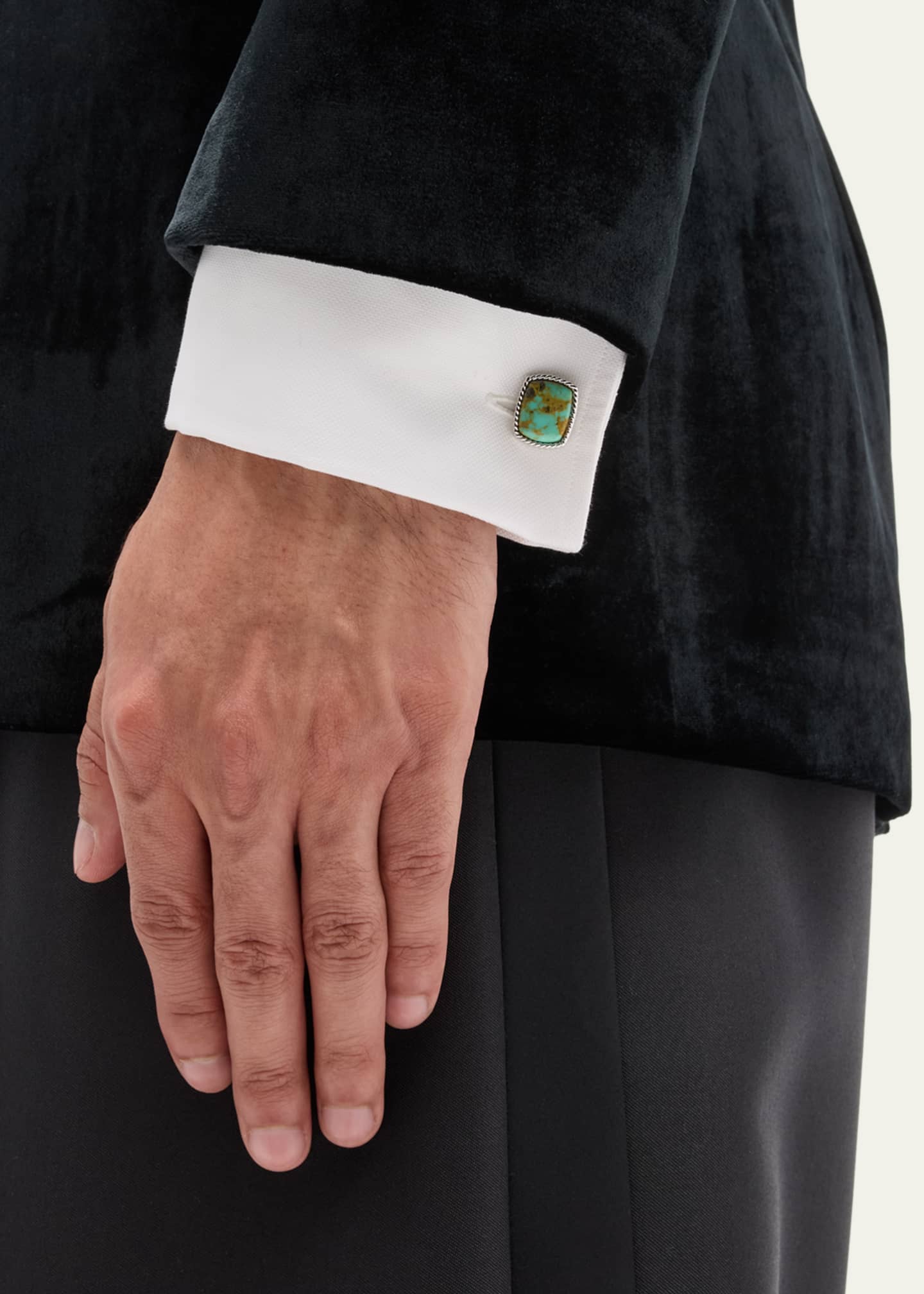 Tateossian Men's Silver Amaroo Turquoise Cabochon Cufflinks - Bergdorf ...