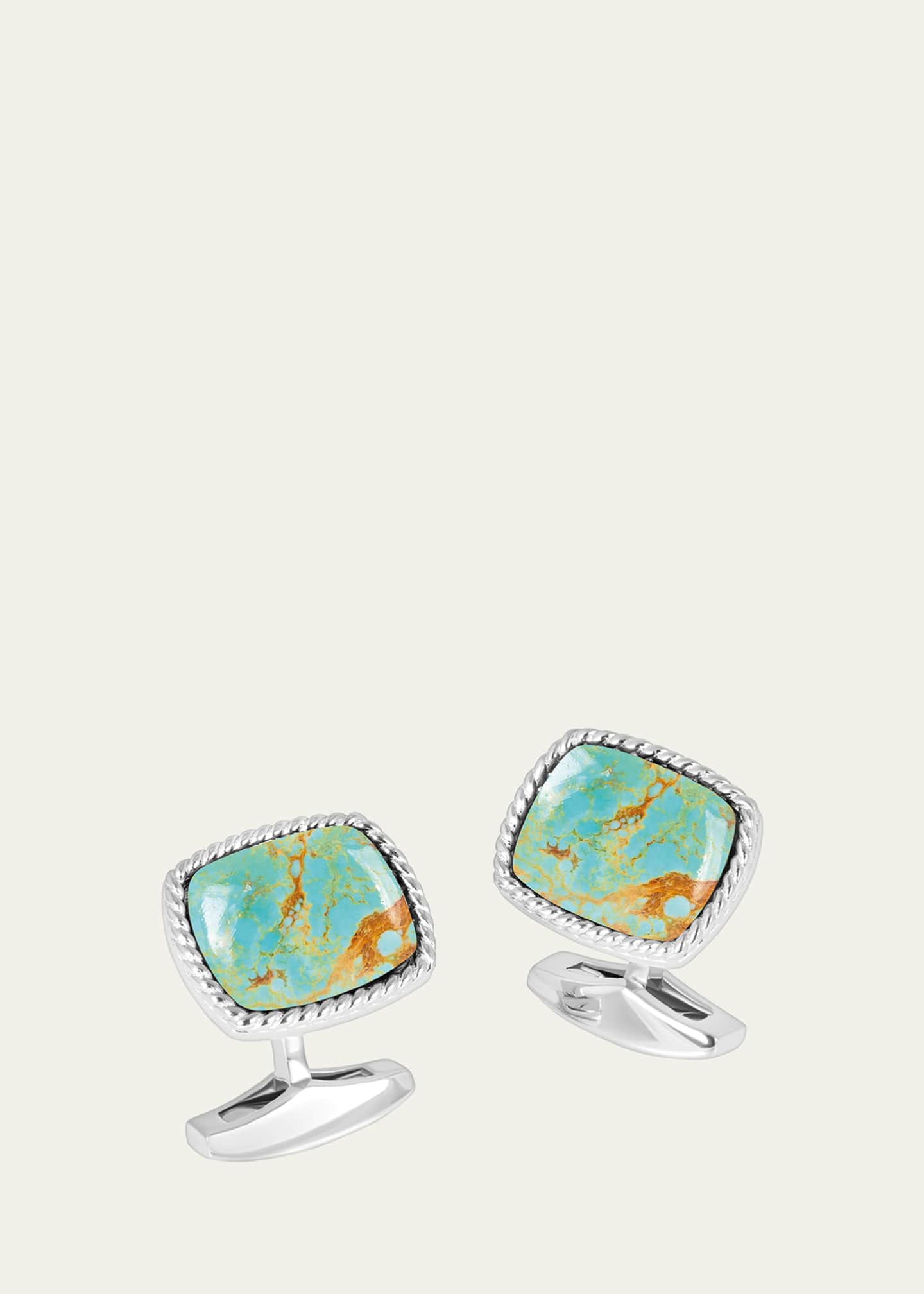 Tateossian Men's Silver Amaroo Turquoise Cabochon Cufflinks - Bergdorf ...