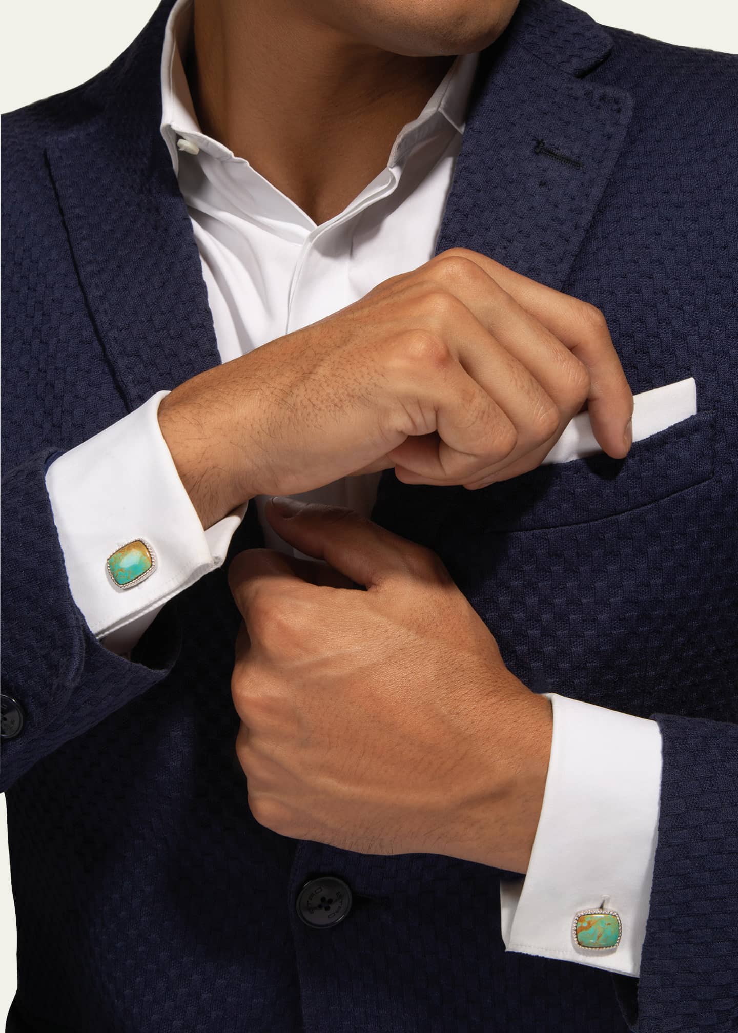 Tateossian Men's Silver Amaroo Turquoise Cabochon Cufflinks - Bergdorf ...