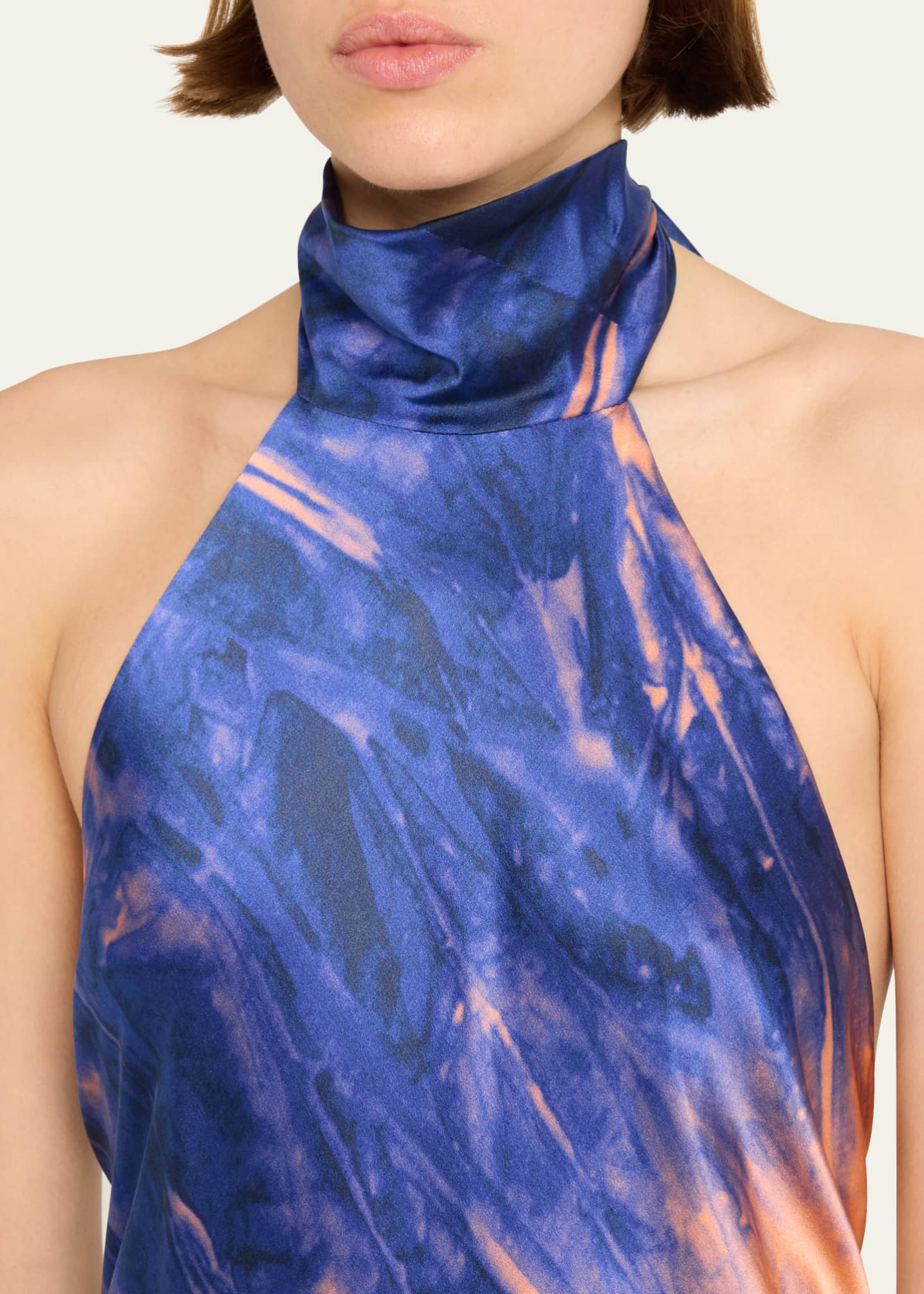Silvia Tcherassi Tie-Dye Sherry Backless Halter Gown - Bergdorf Goodman