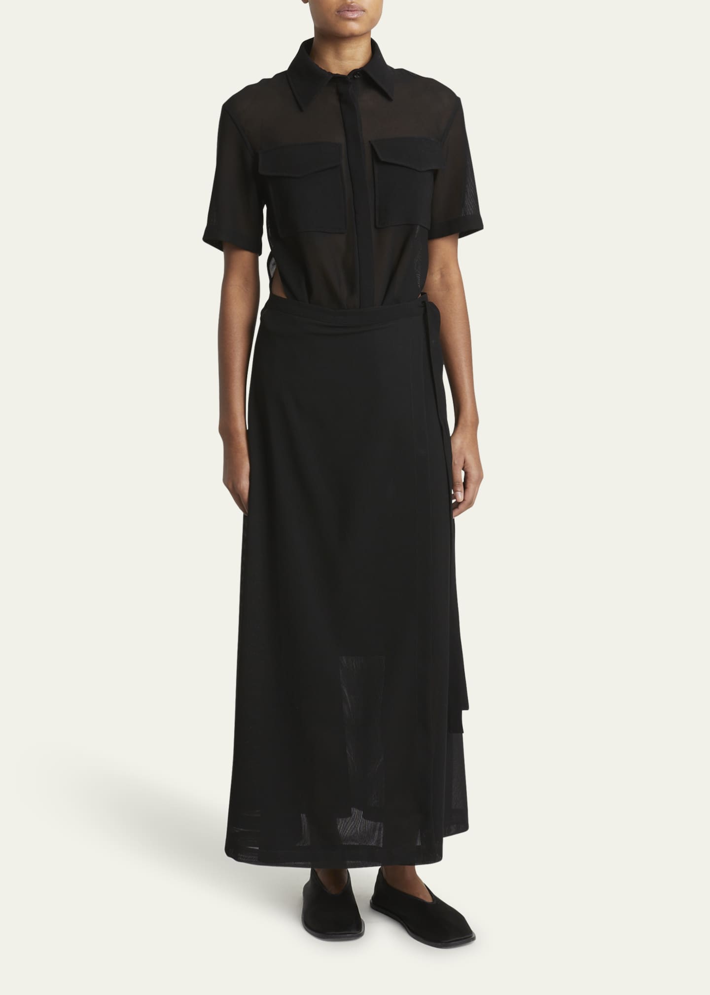 Proenza Schouler Emory Long Mesh Cutout Dress - Bergdorf Goodman