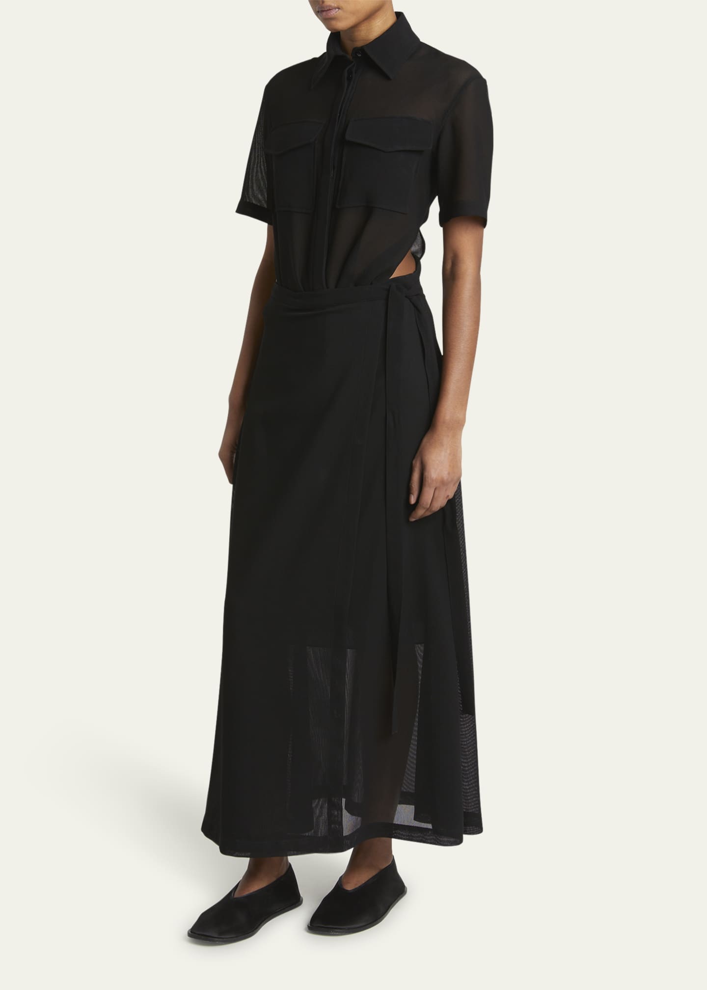 Proenza Schouler Emory Long Mesh Cutout Dress - Bergdorf Goodman