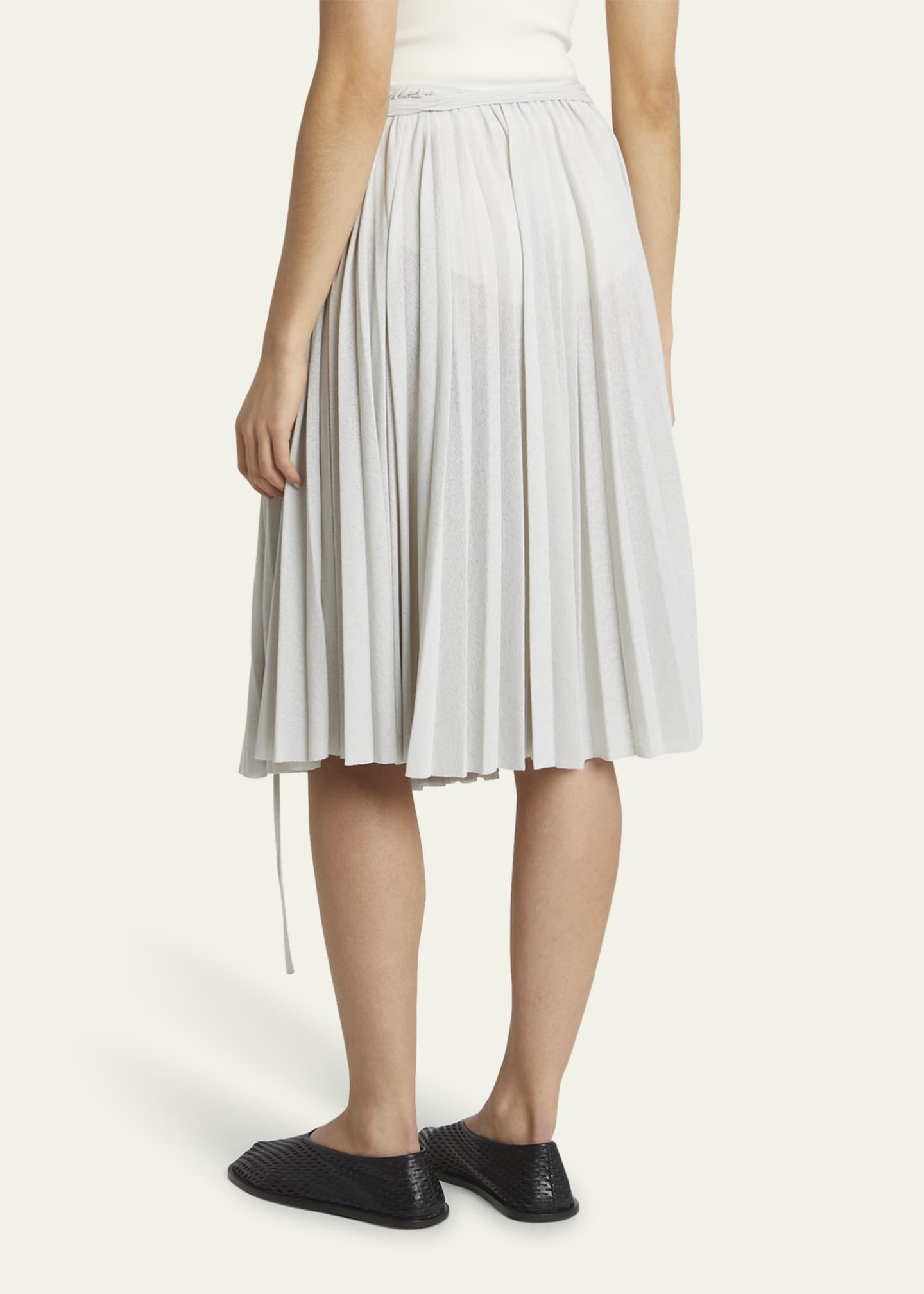 Proenza Schouler Margo Pleated Self-Tie Gauzy Jersey Midi Skirt ...