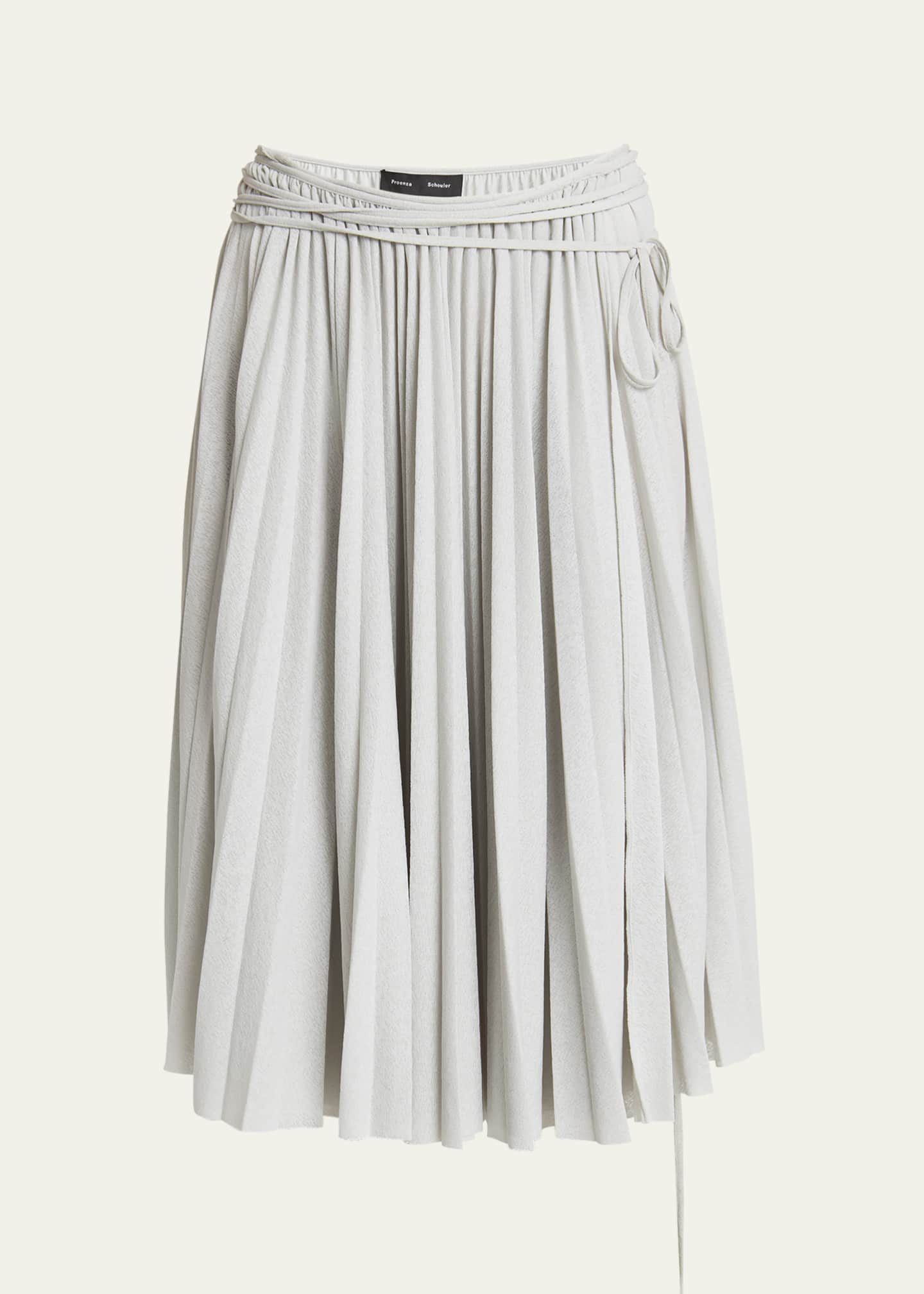 Proenza Schouler Margo Pleated Self-Tie Gauzy Jersey Midi Skirt ...