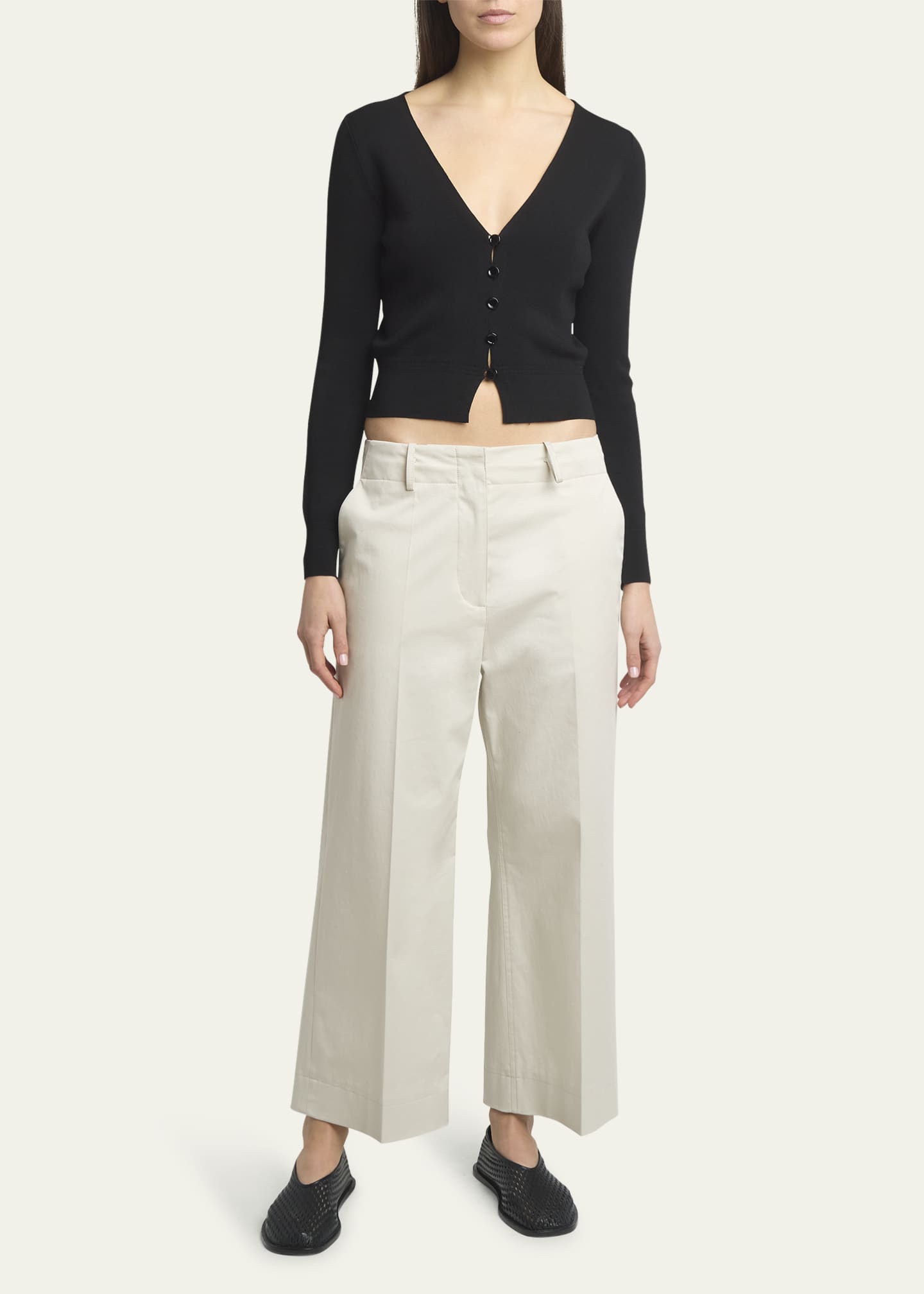 Proenza Schouler Addie V-Neck Silk Viscose Cardigan - Bergdorf Goodman