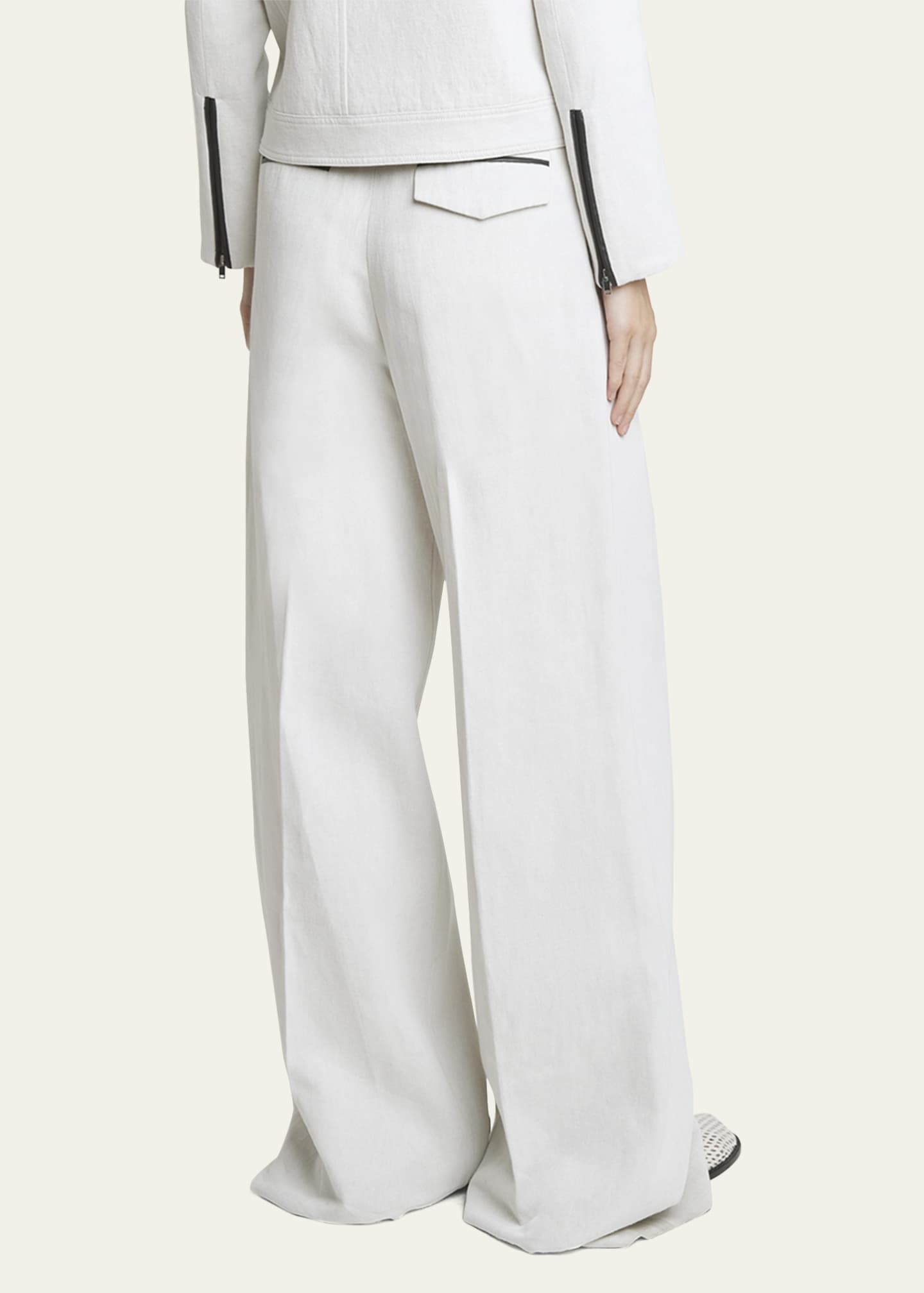 Proenza Schouler Dana Belted Cotton-Blend Suiting Puddle Pants ...