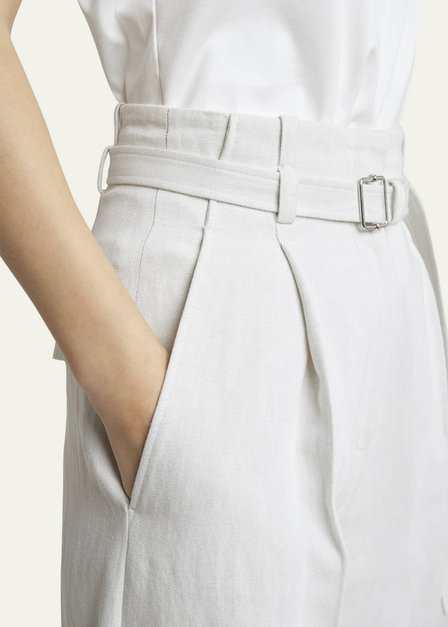 Proenza Schouler Dana Belted Cotton-Blend Suiting Puddle Pants ...