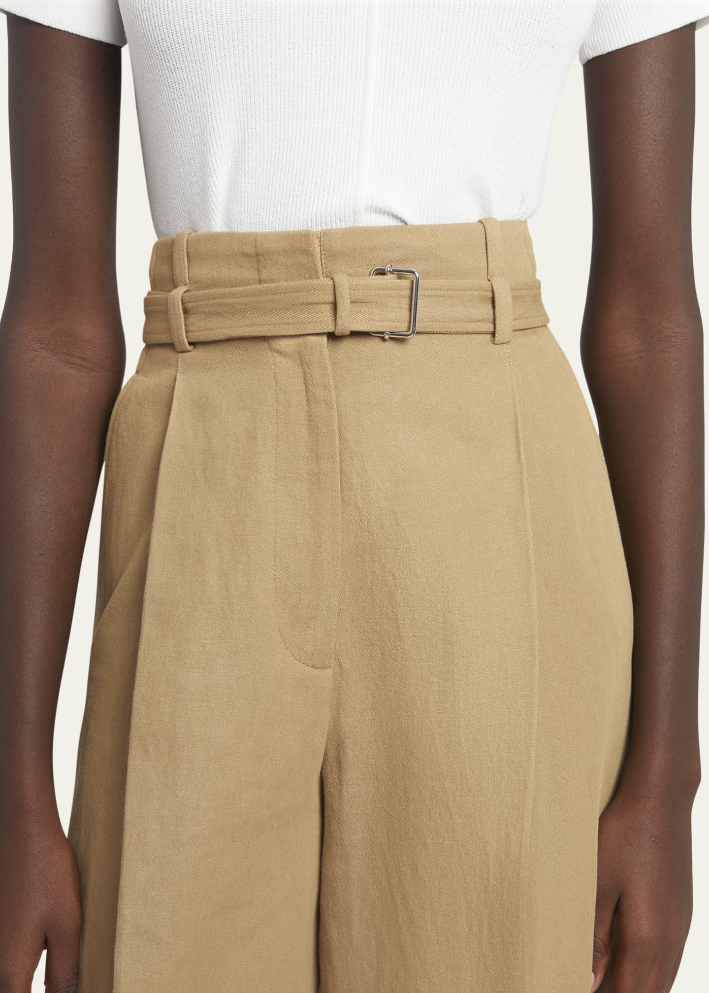 Proenza Schouler Dana Belted Cotton-Blend Suiting Puddle Pants ...