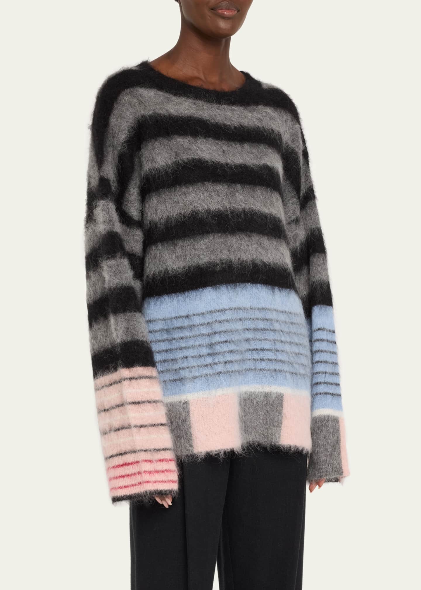 ZANKOV Ivan Abstract Stripe Oversized Brushed Alpaca Sweater - Bergdorf ...