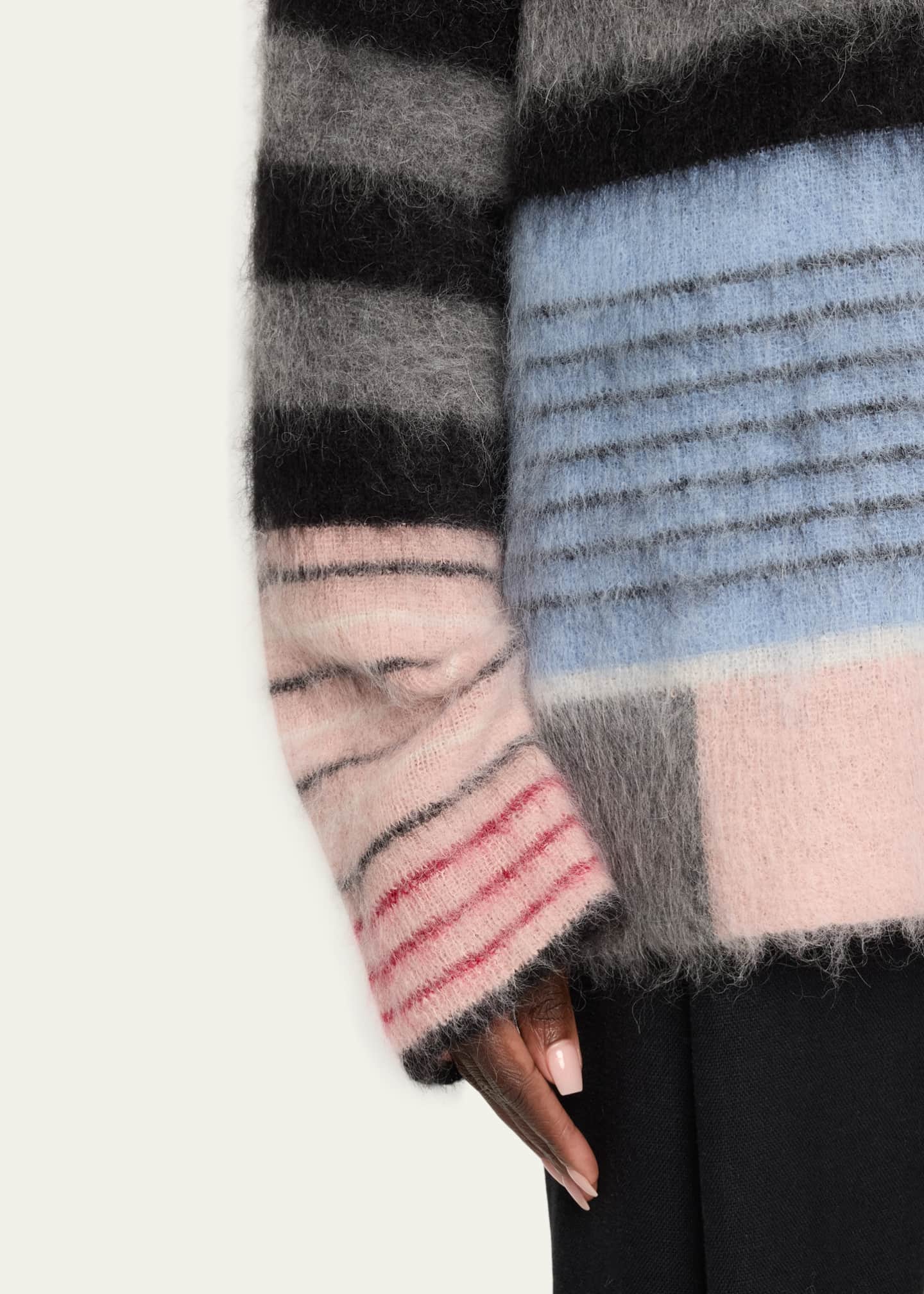 ZANKOV Ivan Abstract Stripe Oversized Brushed Alpaca Sweater - Bergdorf ...