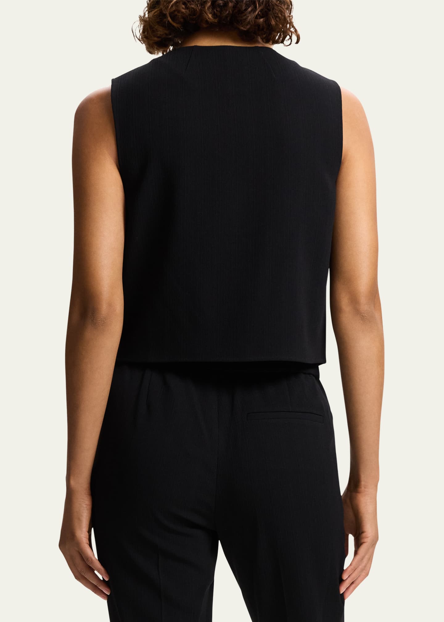 Theory Cropped Button-Front Shell Top - Bergdorf Goodman