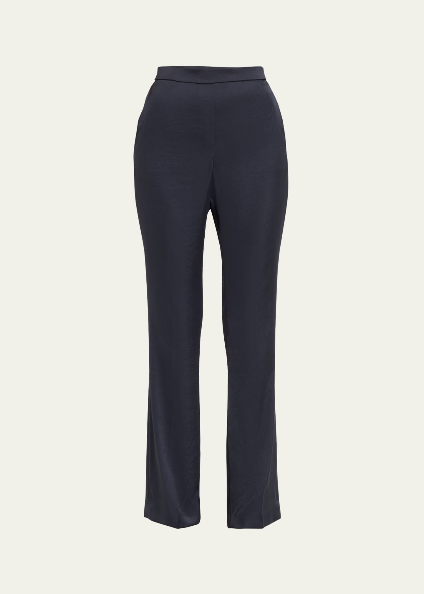 Theory Crushed Satin Slim Pull-On Pants - Bergdorf Goodman