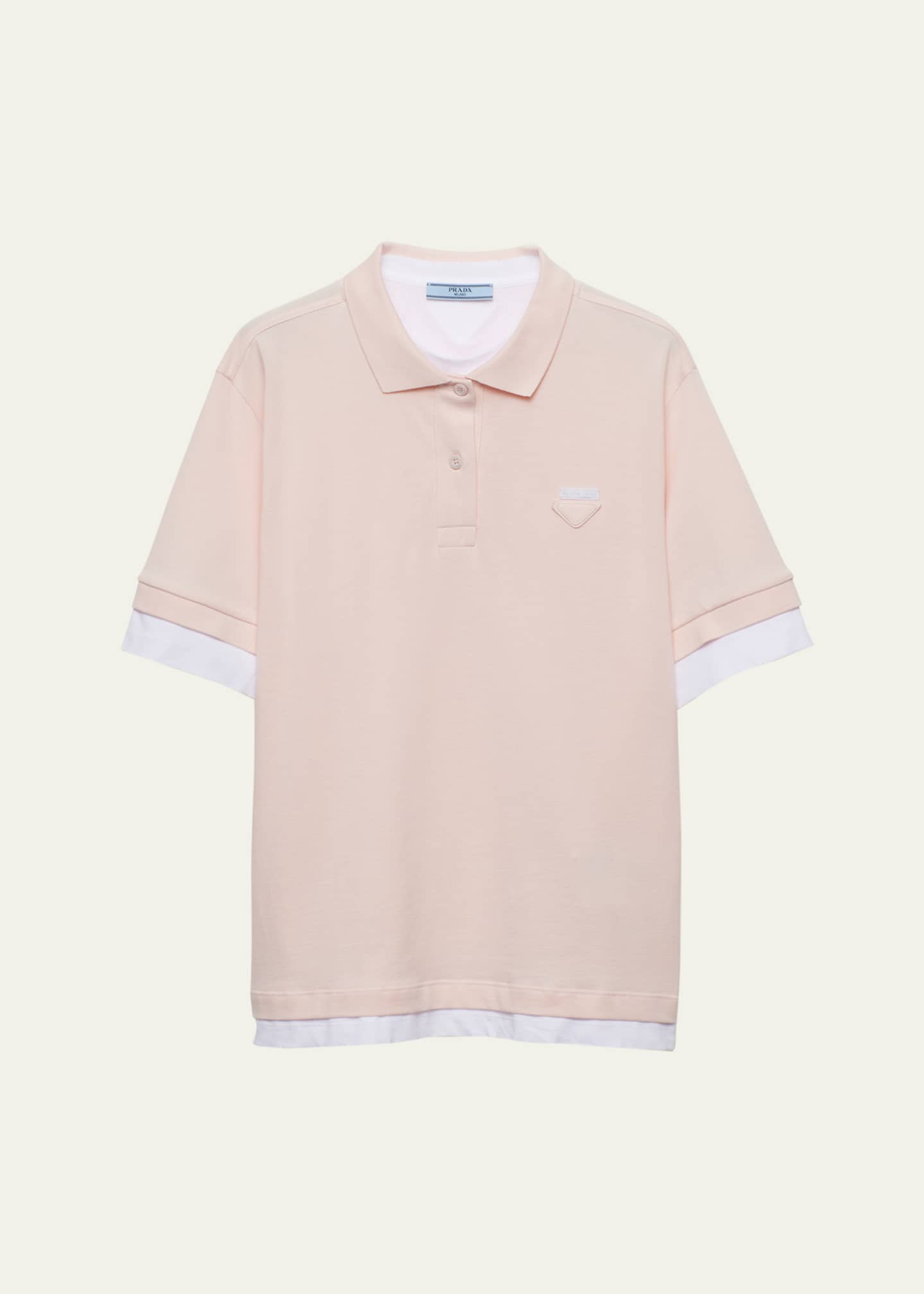 Prada Two-Tone Jersey Layered Polo Shirt - Bergdorf Goodman