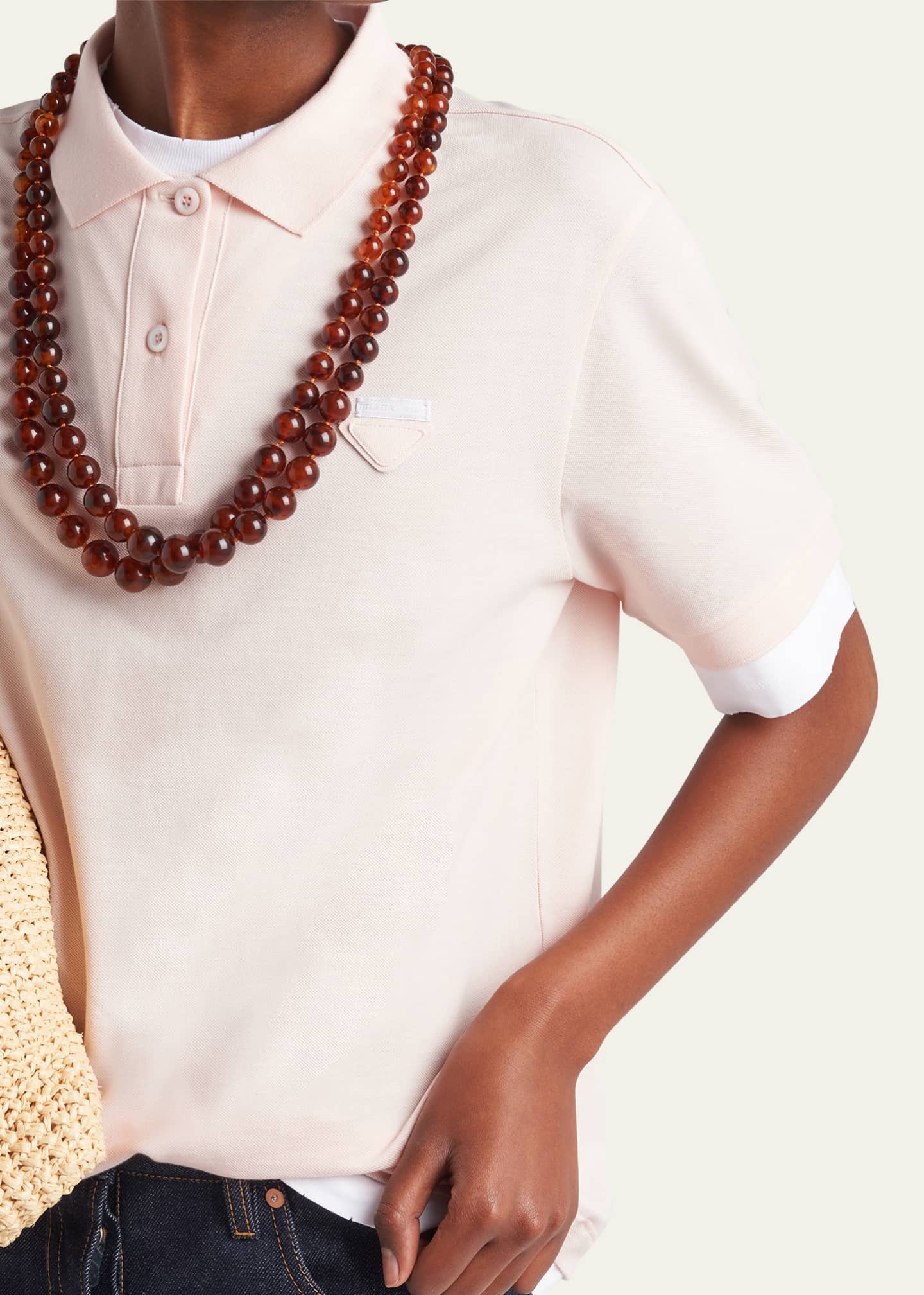 Prada Two-Tone Jersey Layered Polo Shirt - Bergdorf Goodman