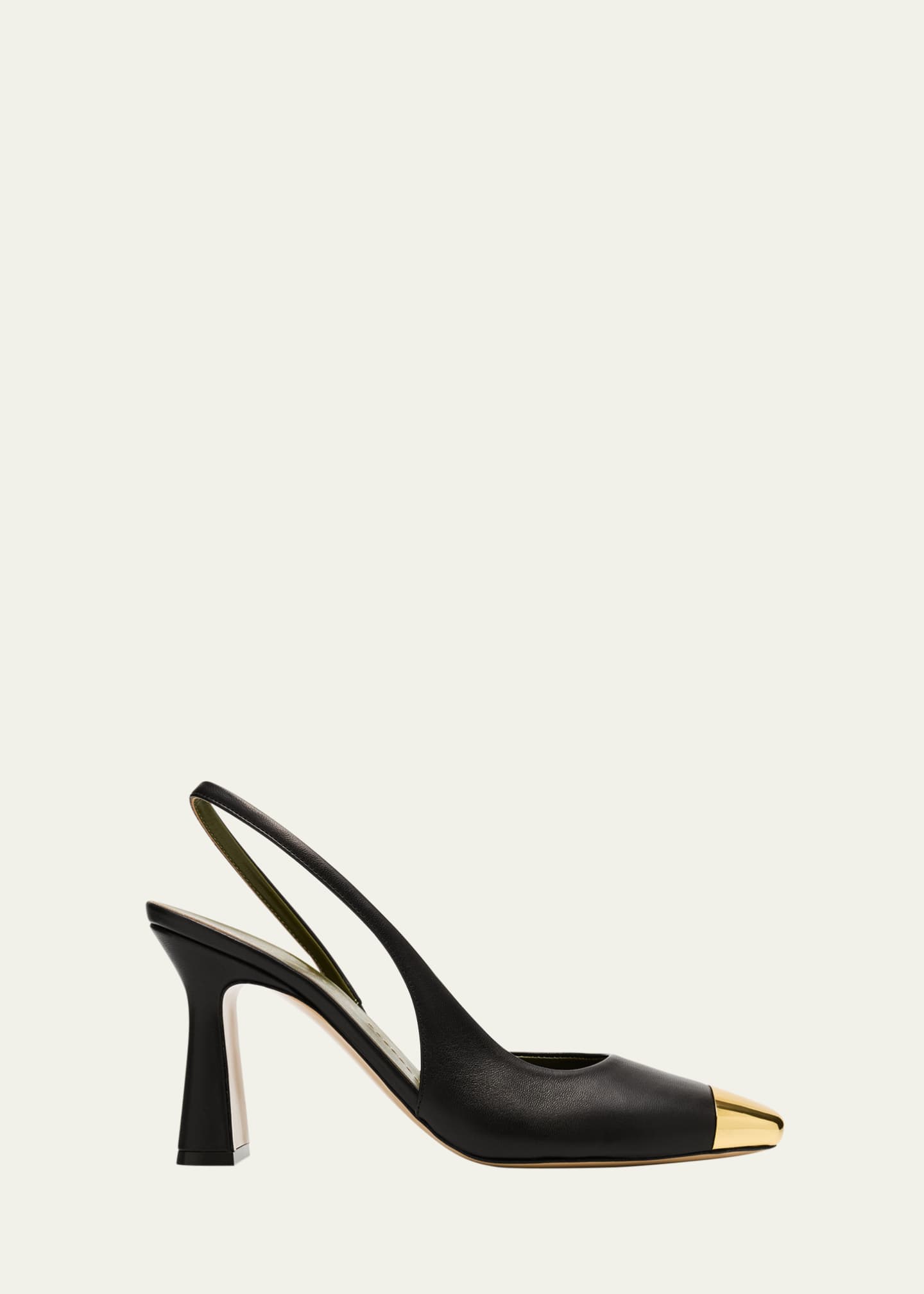 Maria Luca Eleonora Leather Metal-Toe Slingback Pumps - Bergdorf Goodman