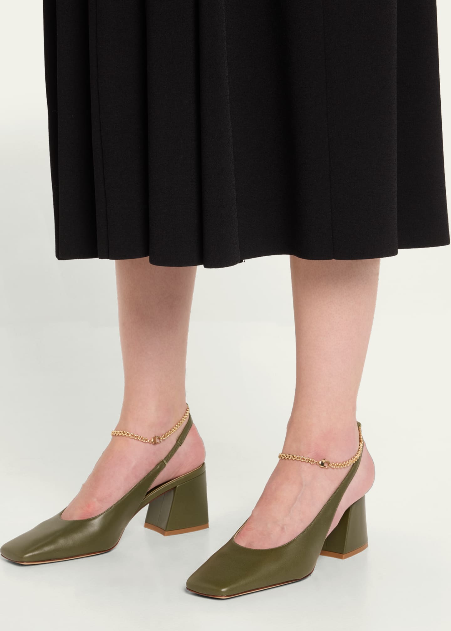 Maria Luca Ilaria Leather Chain Slingback Pumps - Bergdorf Goodman