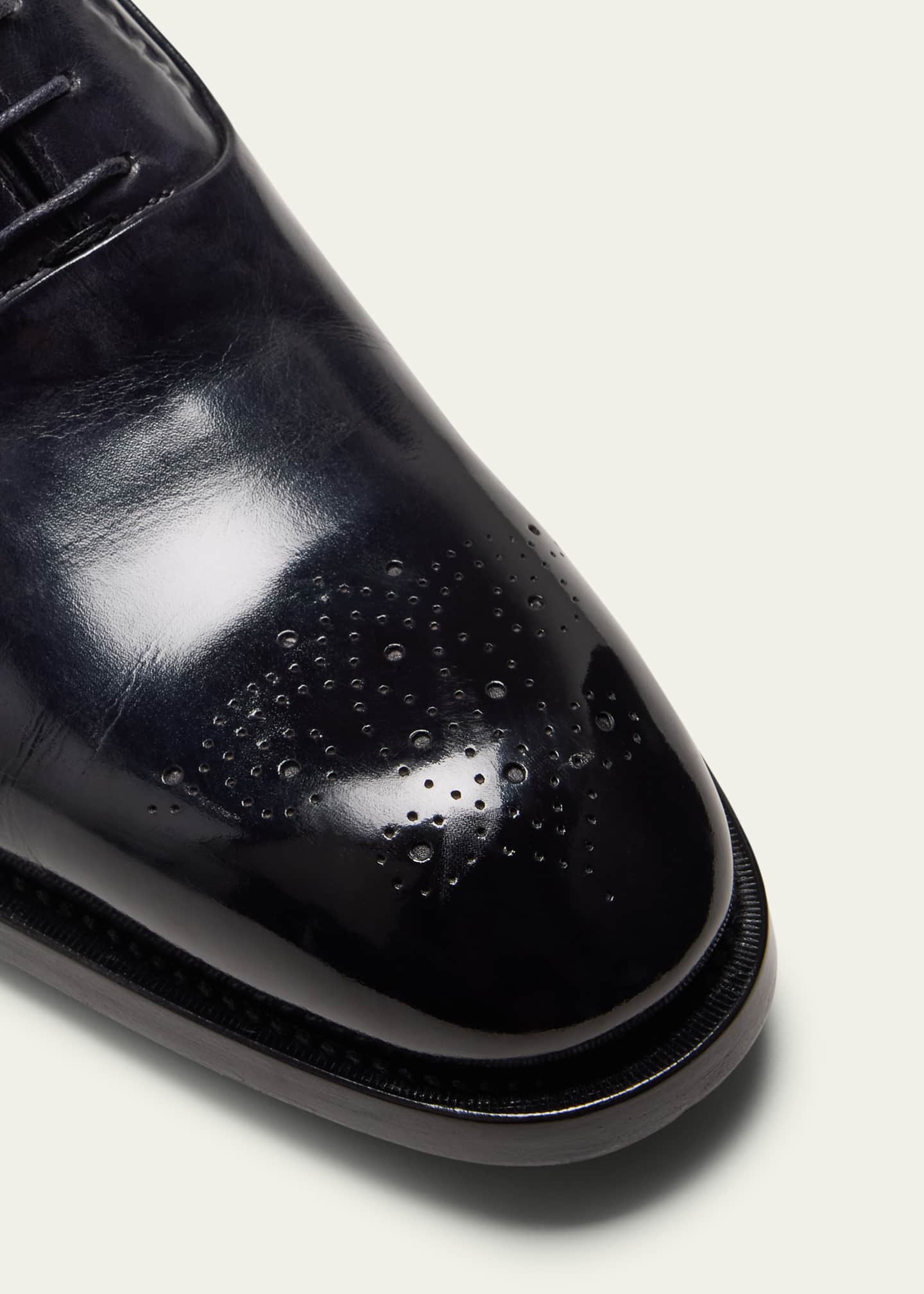 Santoni Men's Genji Limited Edition Reverse Stitch Leather Oxfords ...