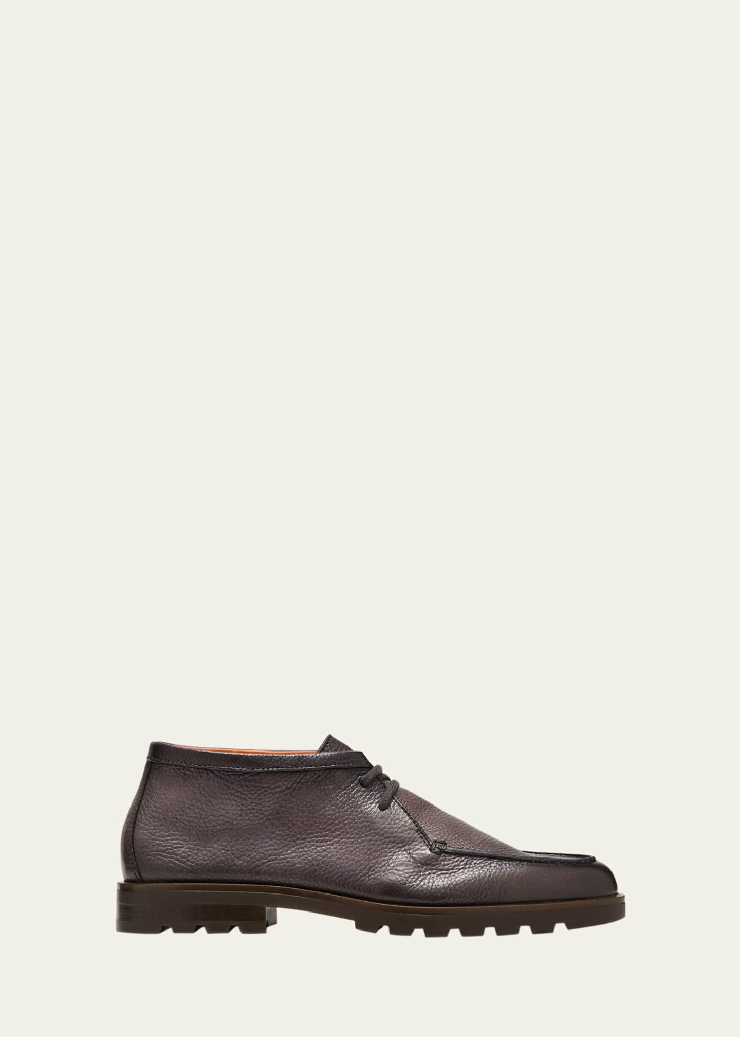 Santoni Men's Rock Deerskin Lug-Sole Derby Shoes - Bergdorf Goodman